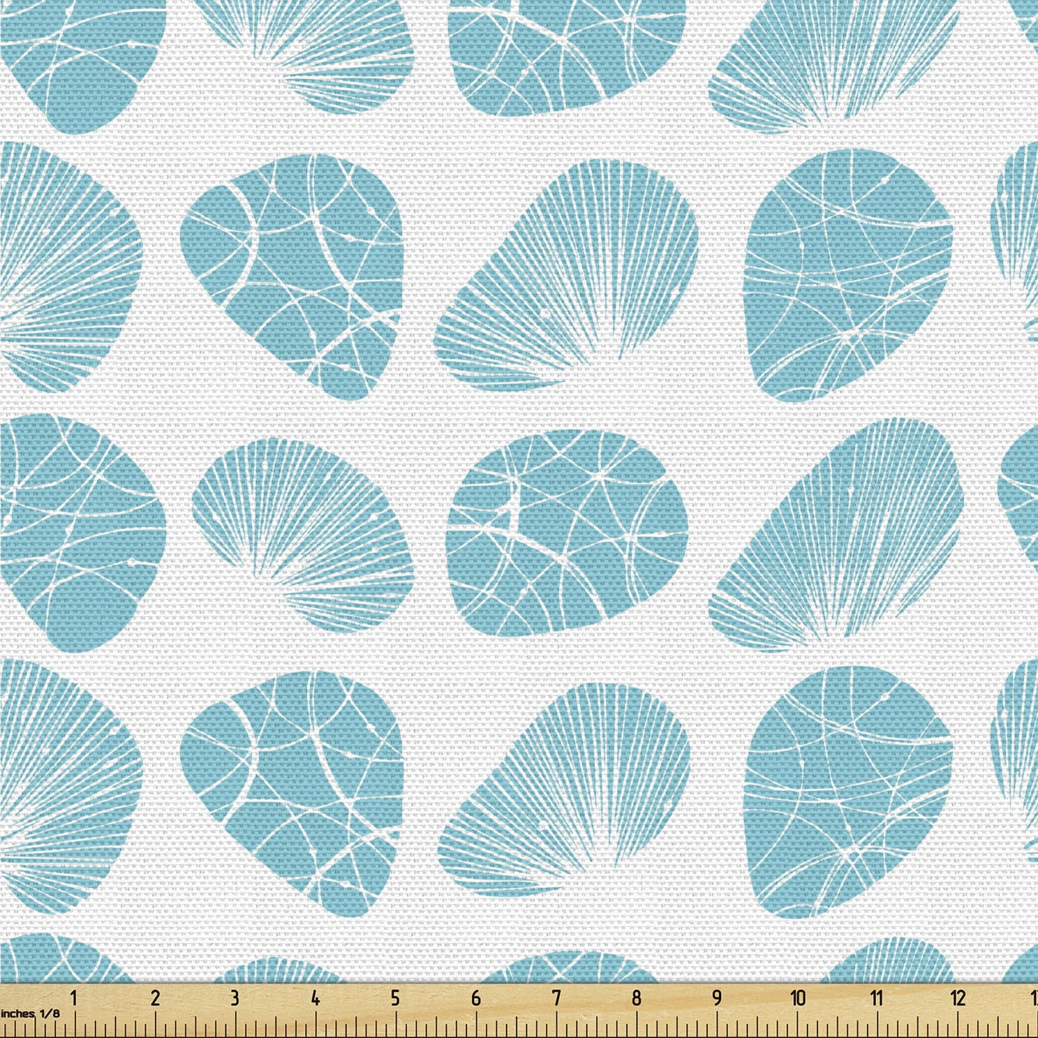 Ambesonne Shells Fabric by the Yard Upholstery, Sunray Venus and Cockle ...