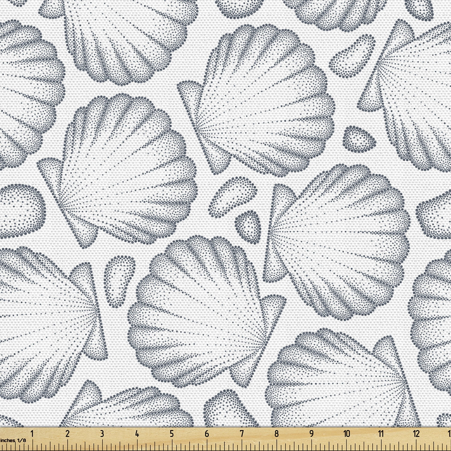 Ambesonne Shells Fabric by the Yard Upholstery, Pointilist Scallops, 3 ...