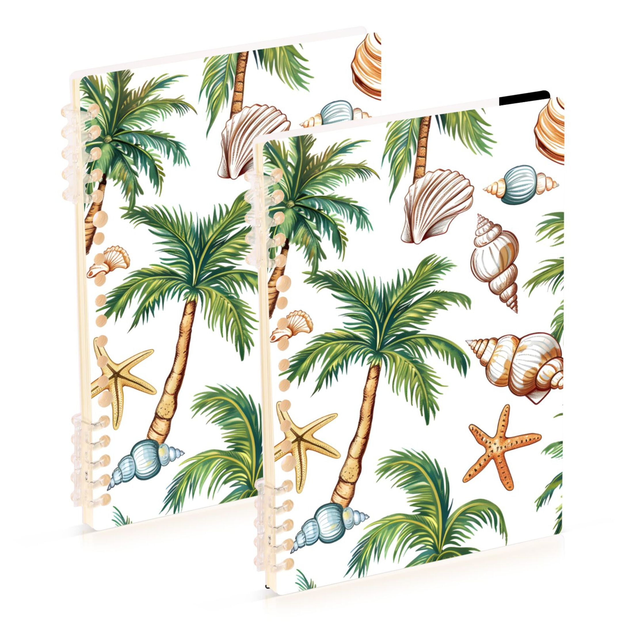 Shells Palm Trees Ring Binder Notebook Journey Note Diary College Ruled ...