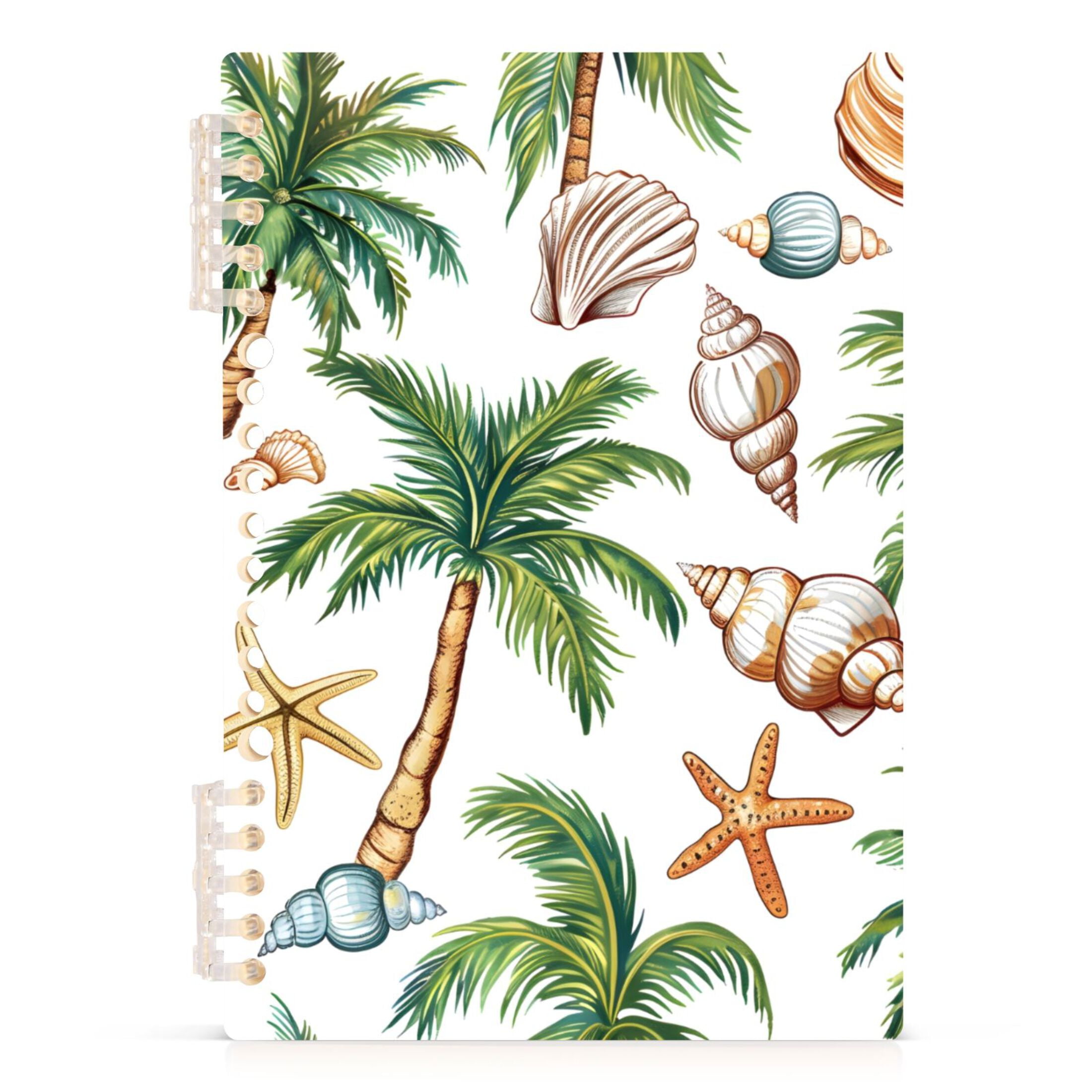 Shells Palm Trees Ring Binder Notebook Journey Note Diary College Ruled ...