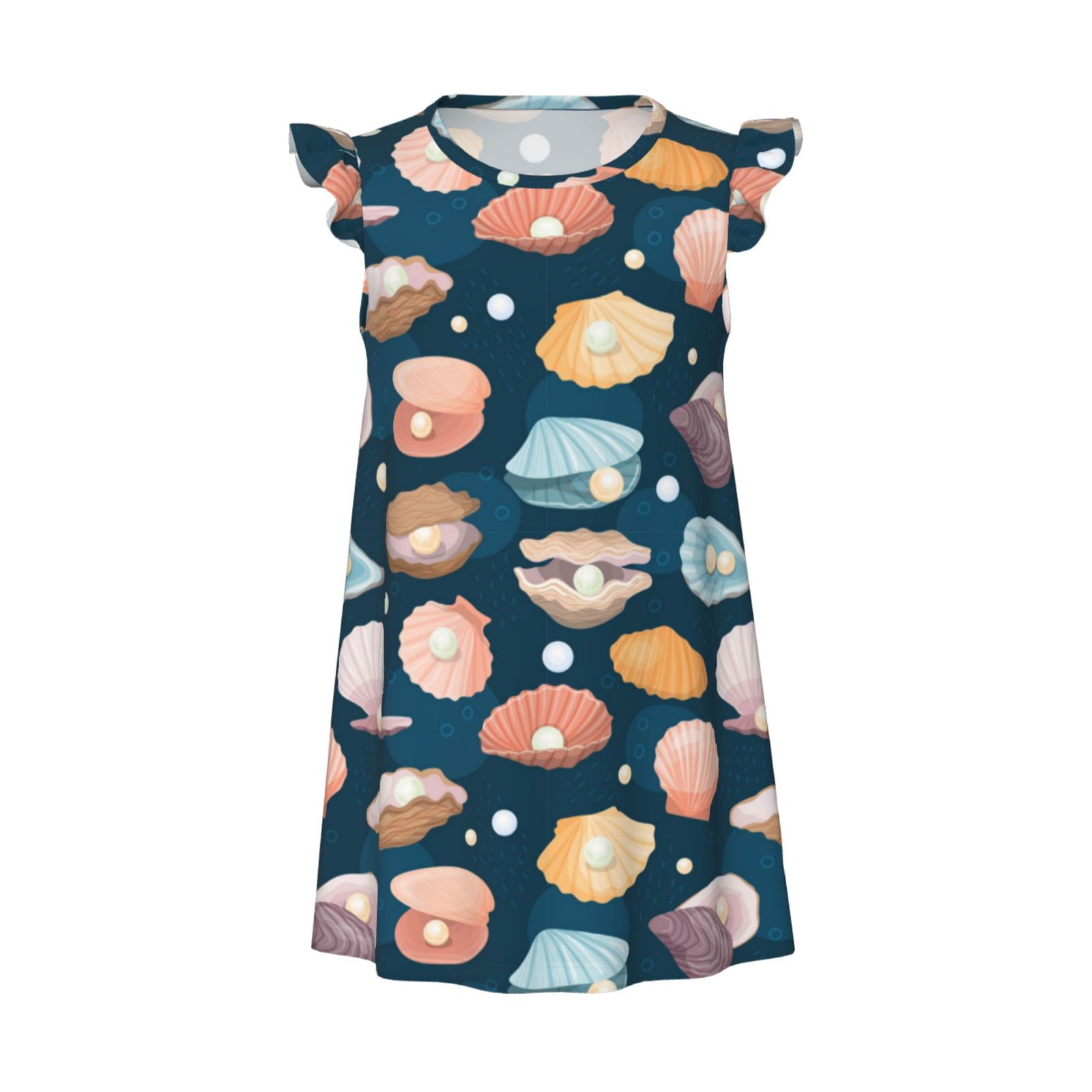 Shells Pearls Girls Nightgowns, Pajamas for Girls, Soft Flutter Short ...