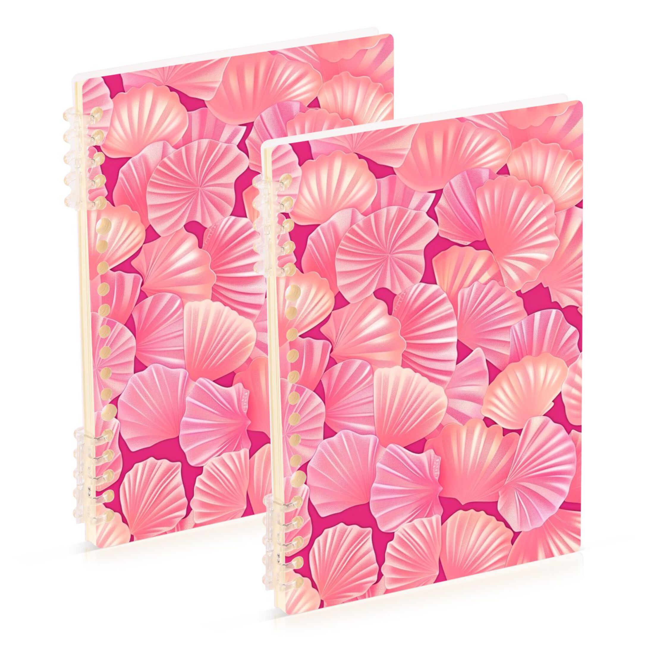 Shells Pink Ring Binder Notebook Journey Note Diary College Ruled ...