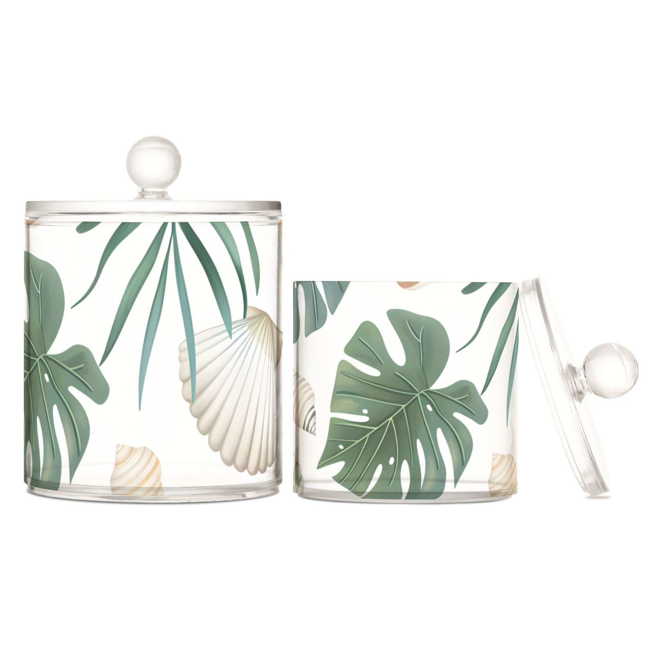 Shells Plants Leaves Patterns Translucent Plastic Cans Storage ...