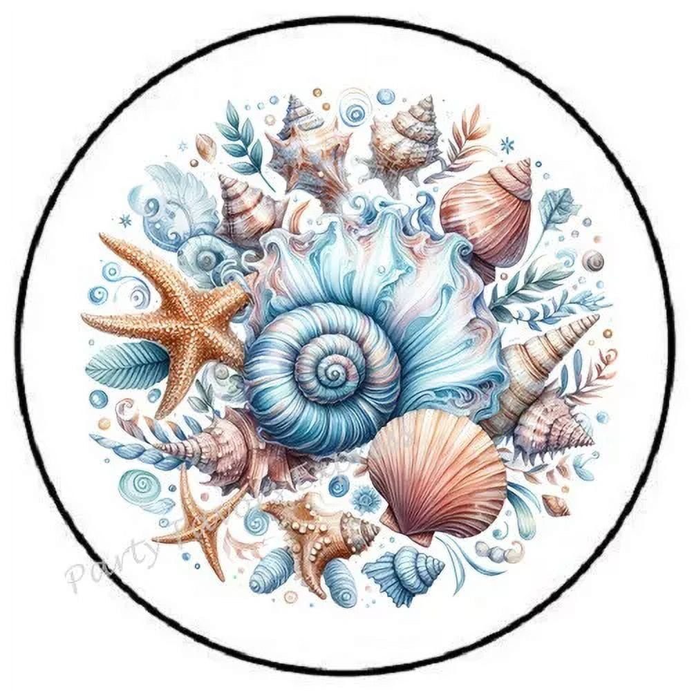 Shells Seashells Sticker Party Favors Sticker Envelope Seals Labels ...