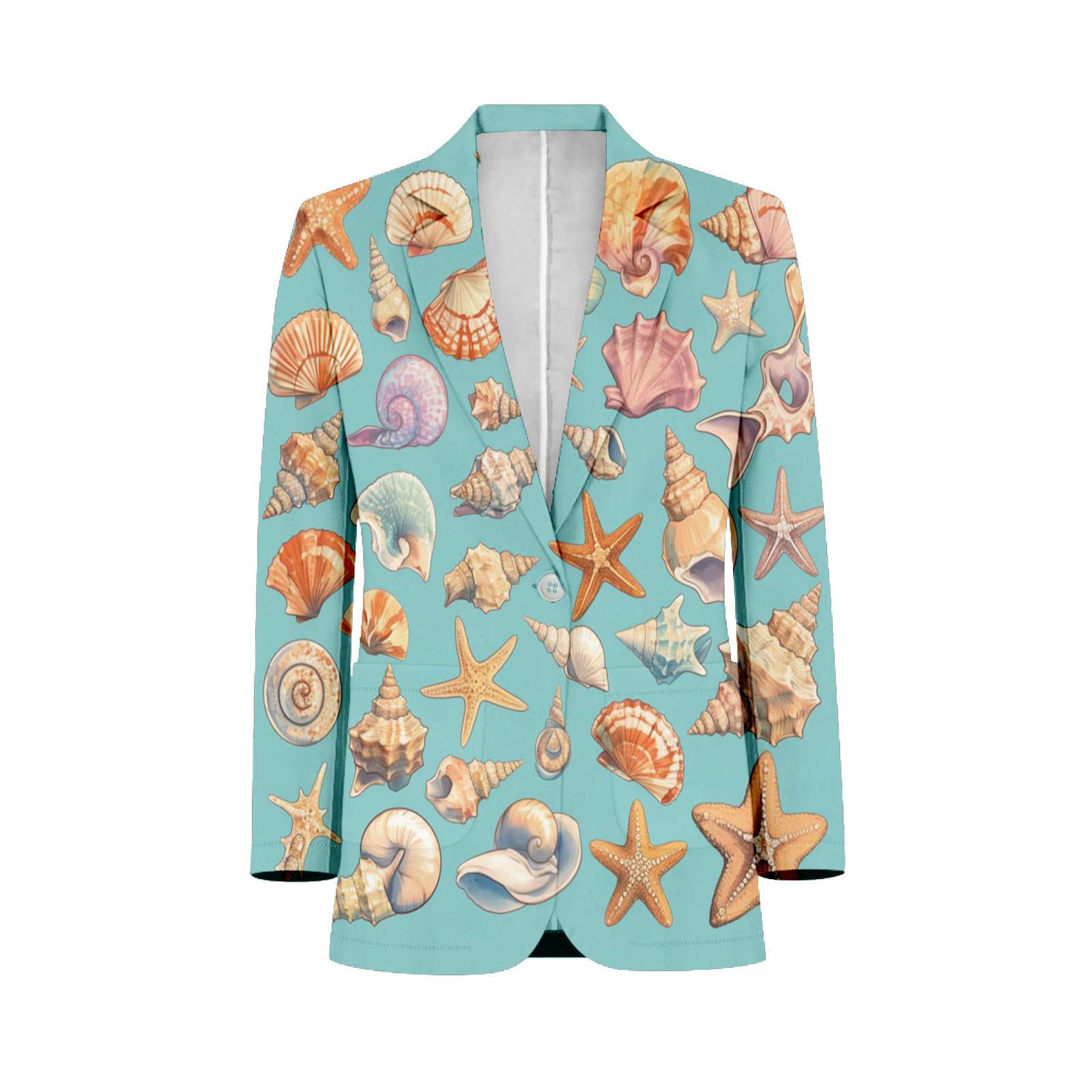Shells Starfish Marine Pattern Men's Suit Blazer Casual Party Wear Slim ...