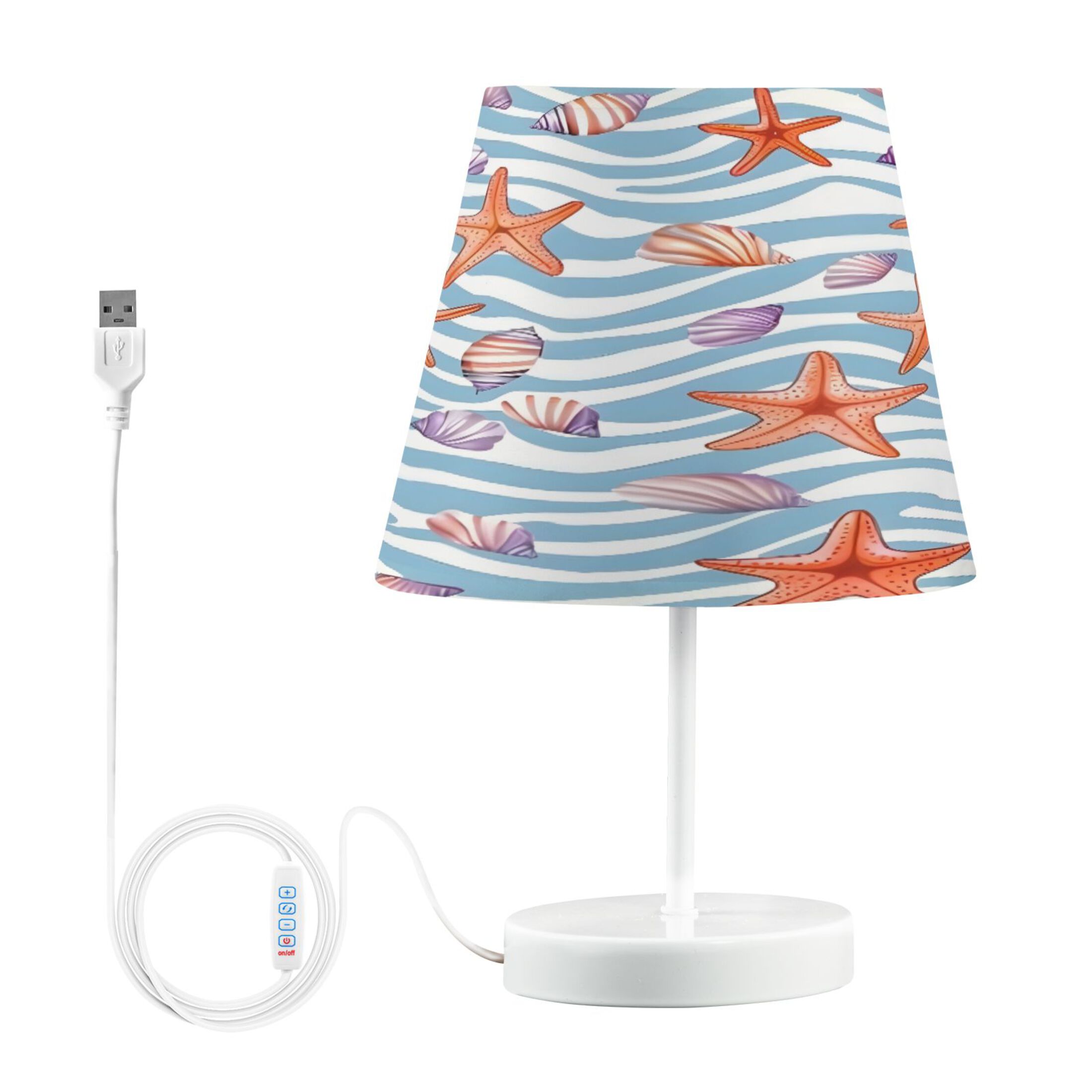 Shells Starfish on Wave Desk Lamp LED Table Nightstand Lamps with 3 ...