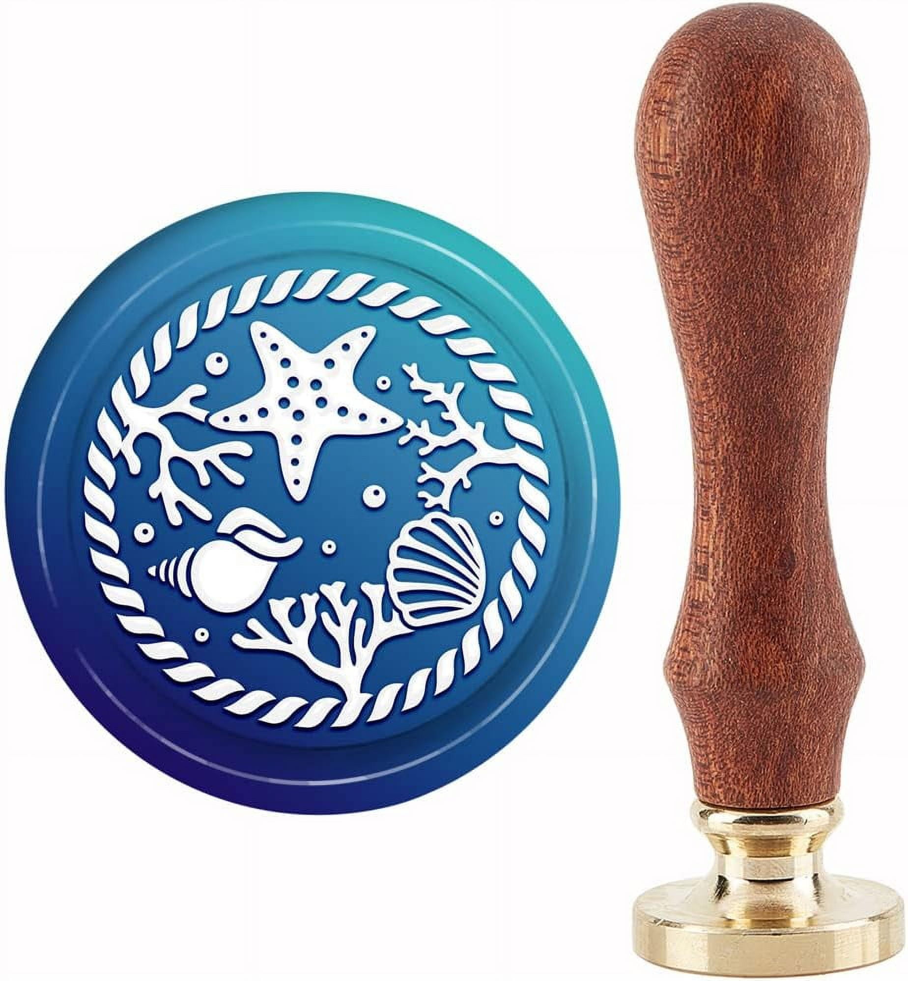 1Set Shell Wax Seal Stamp Sea Sealing Wax Stamps 30mm Retro Vintage ...
