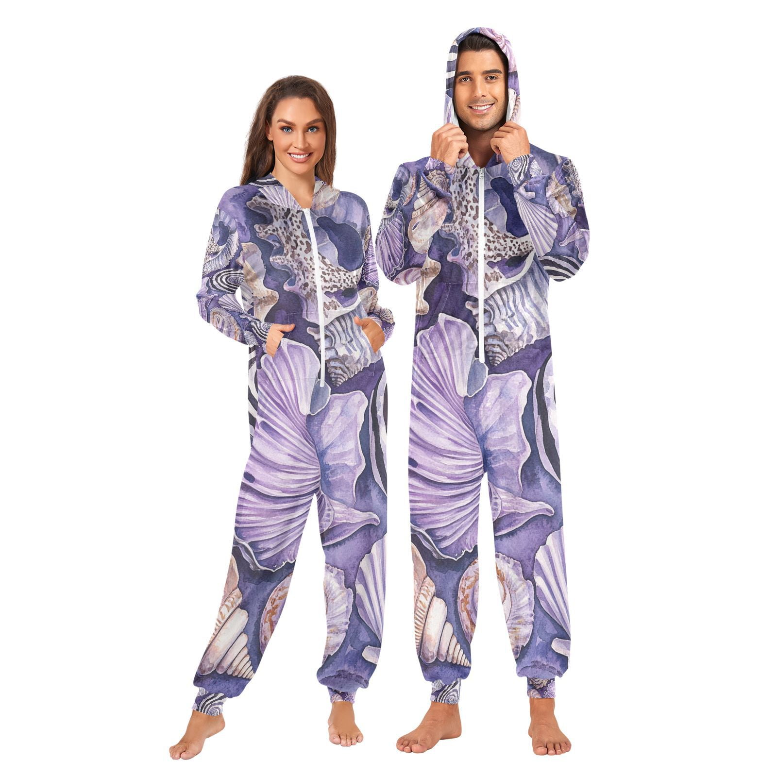 Shells Zebra Stripe Adult Onesie Pajamas Slim Fit Christmas One Piece ...