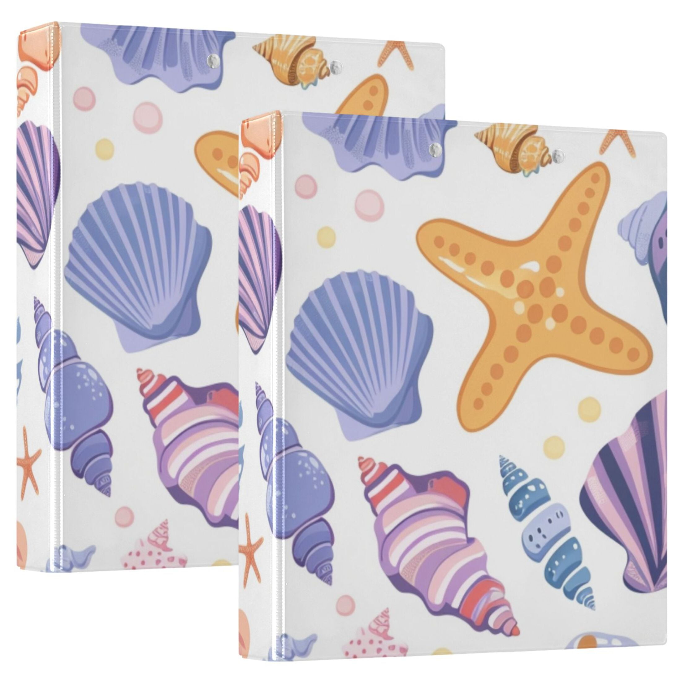 Shells and Starfish 3 Ring Hardcover Binders 1.5" Round Rings for ...