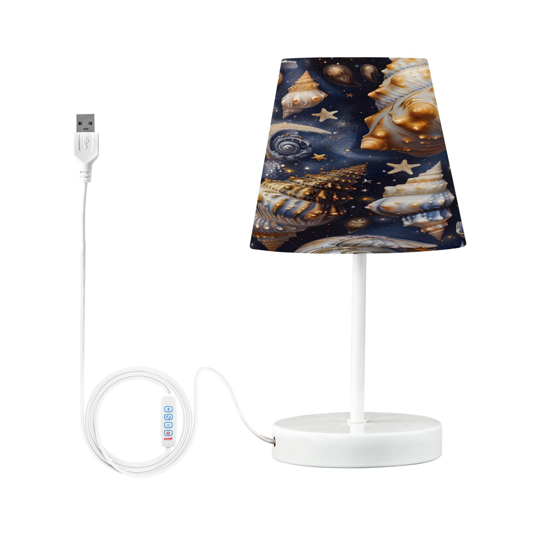 Shells and Starry Desk Lamp LED Table Nightstand Lamps with 3 Color ...