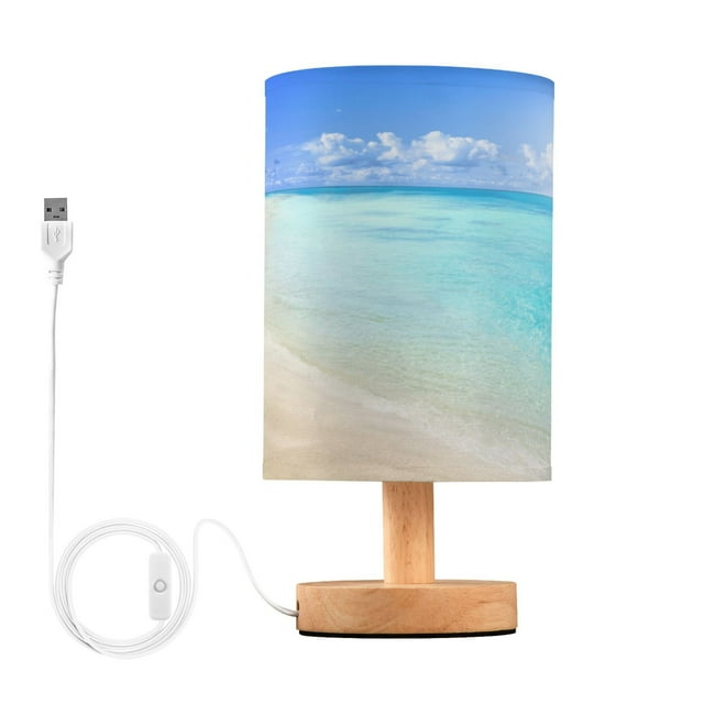 Shells on Beach Bedside Table Lamp LED Desk Lamps with USB Charging ...