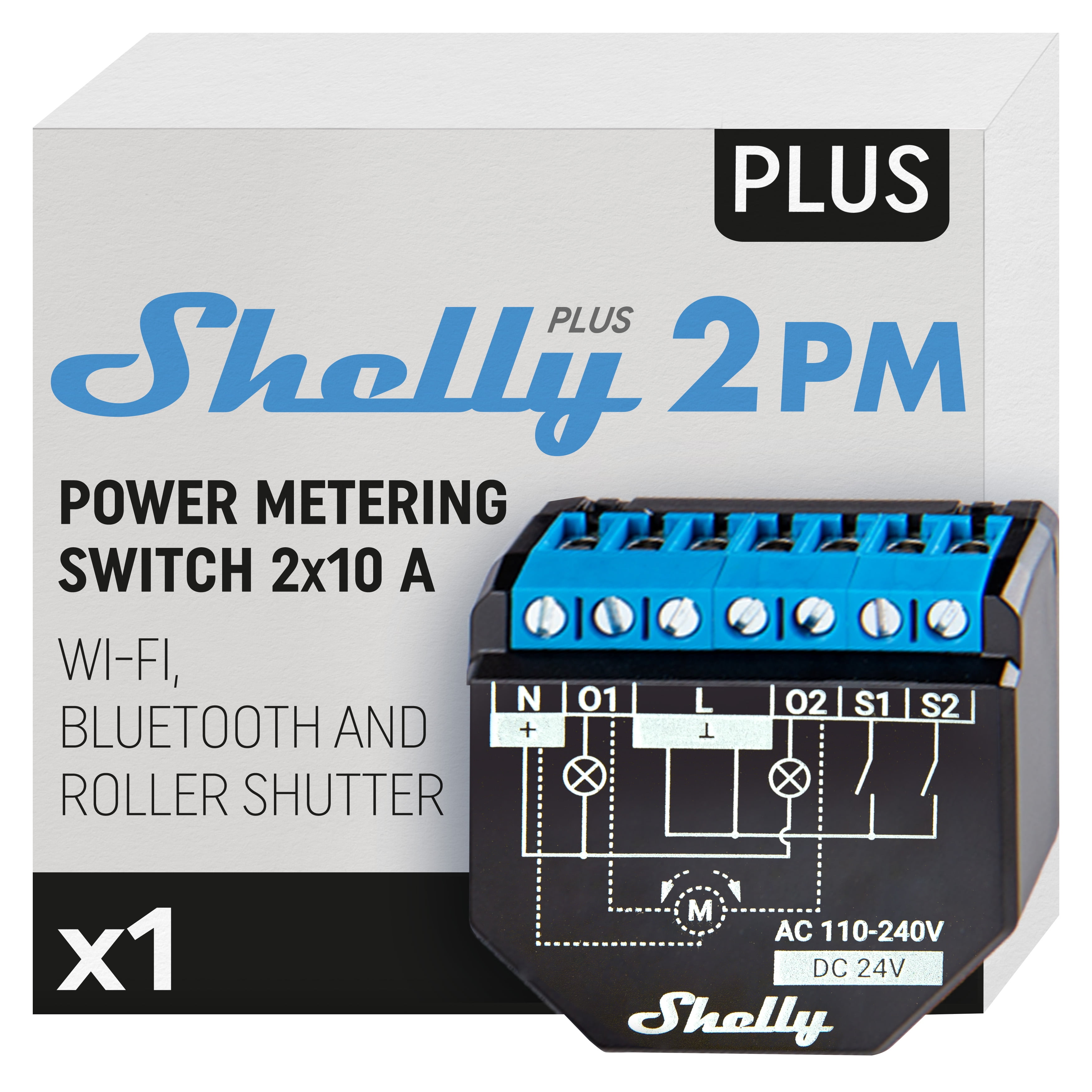 Shelly Plus 2PM | WiFi & Bluetooth 2 Channels Smart Relay Switch with ...