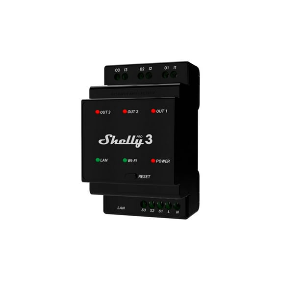 Shelly Pro 3 | Wi-Fi, LAN & Bluetooth 3-Channel Smart Relay | Home ...