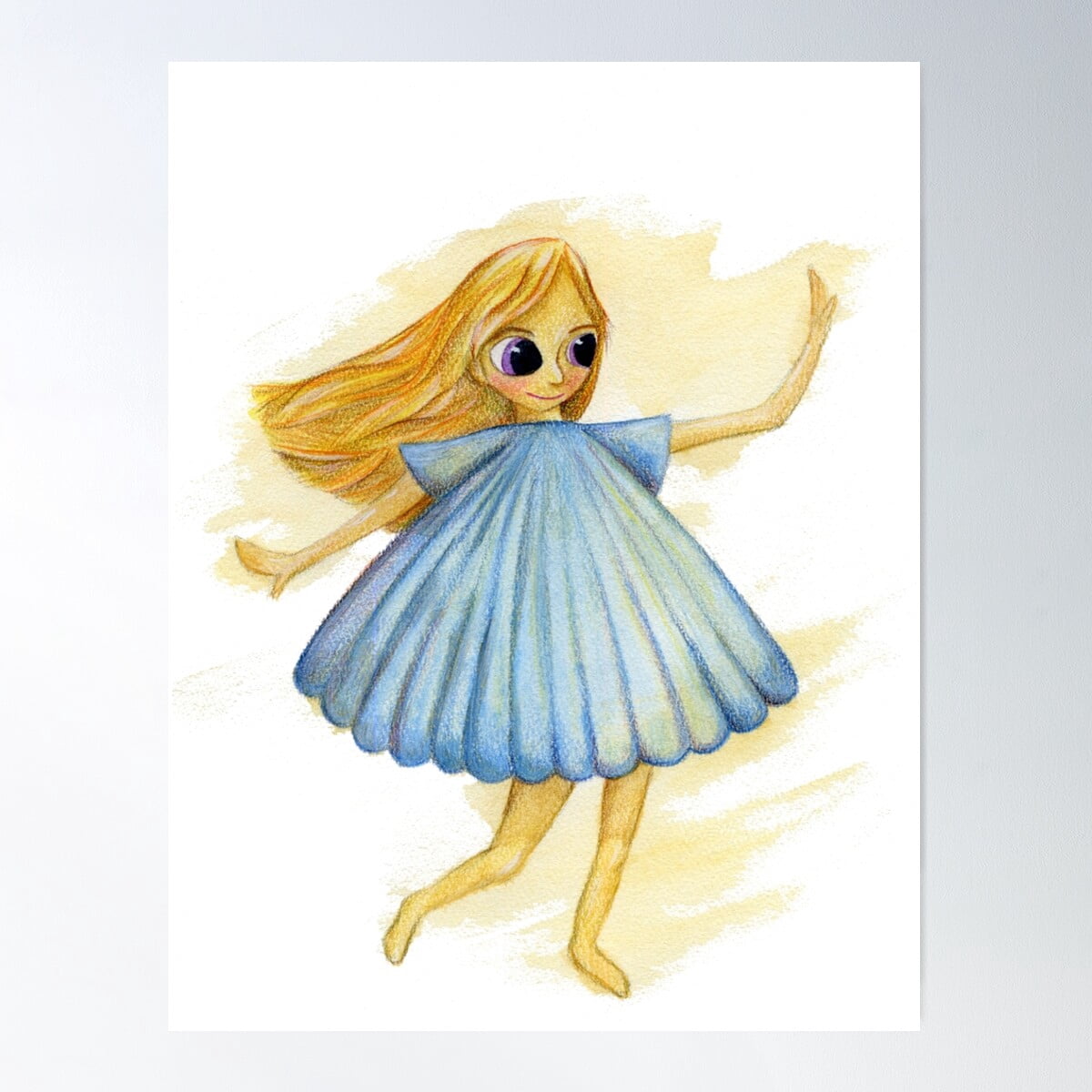 Shelly Scallop Poster Wall Art, Modern Wall Decor For Living Room ...