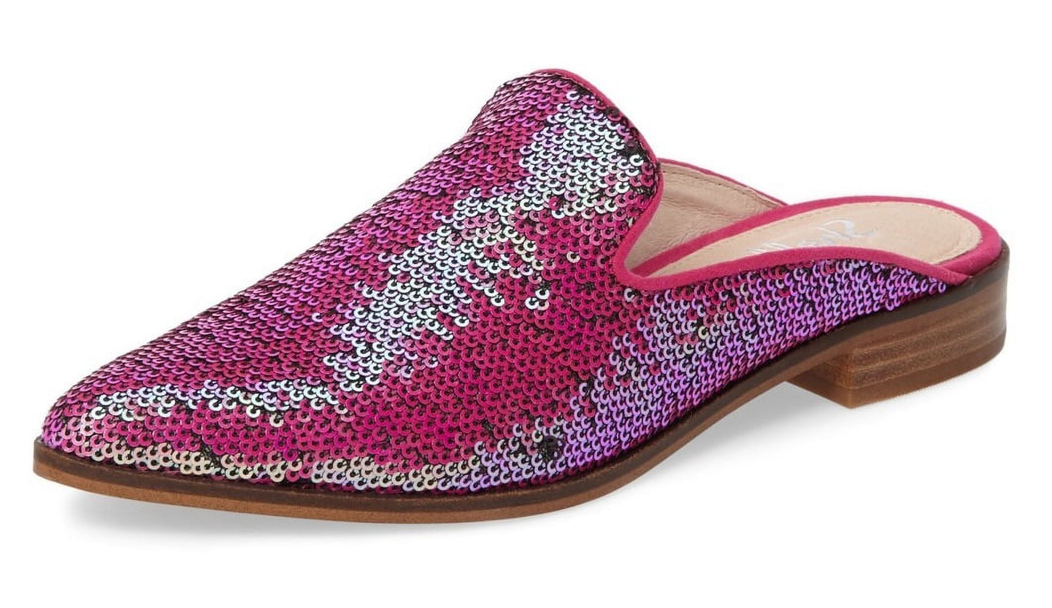 Shellys London Cantara Neon Pink Flat Pointed Toe Fashion Mules Slides ...