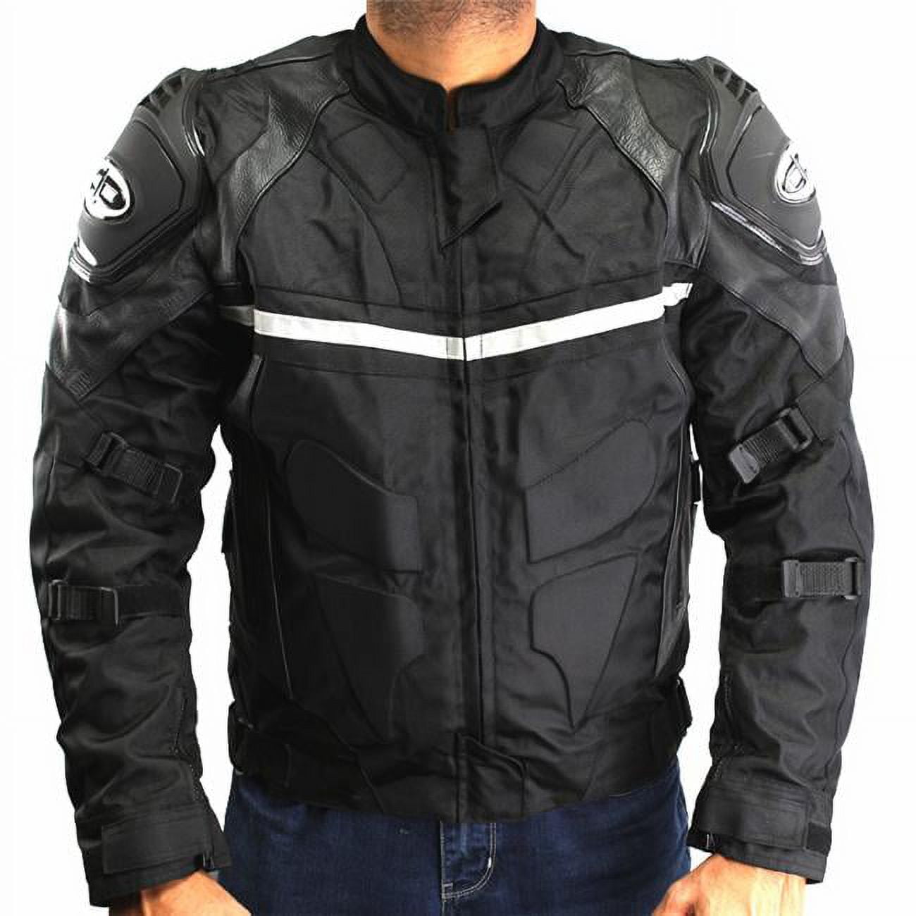Perrini Mens Black Motorcycle Riding Armor Jacket, Biker Racing Cordura ...