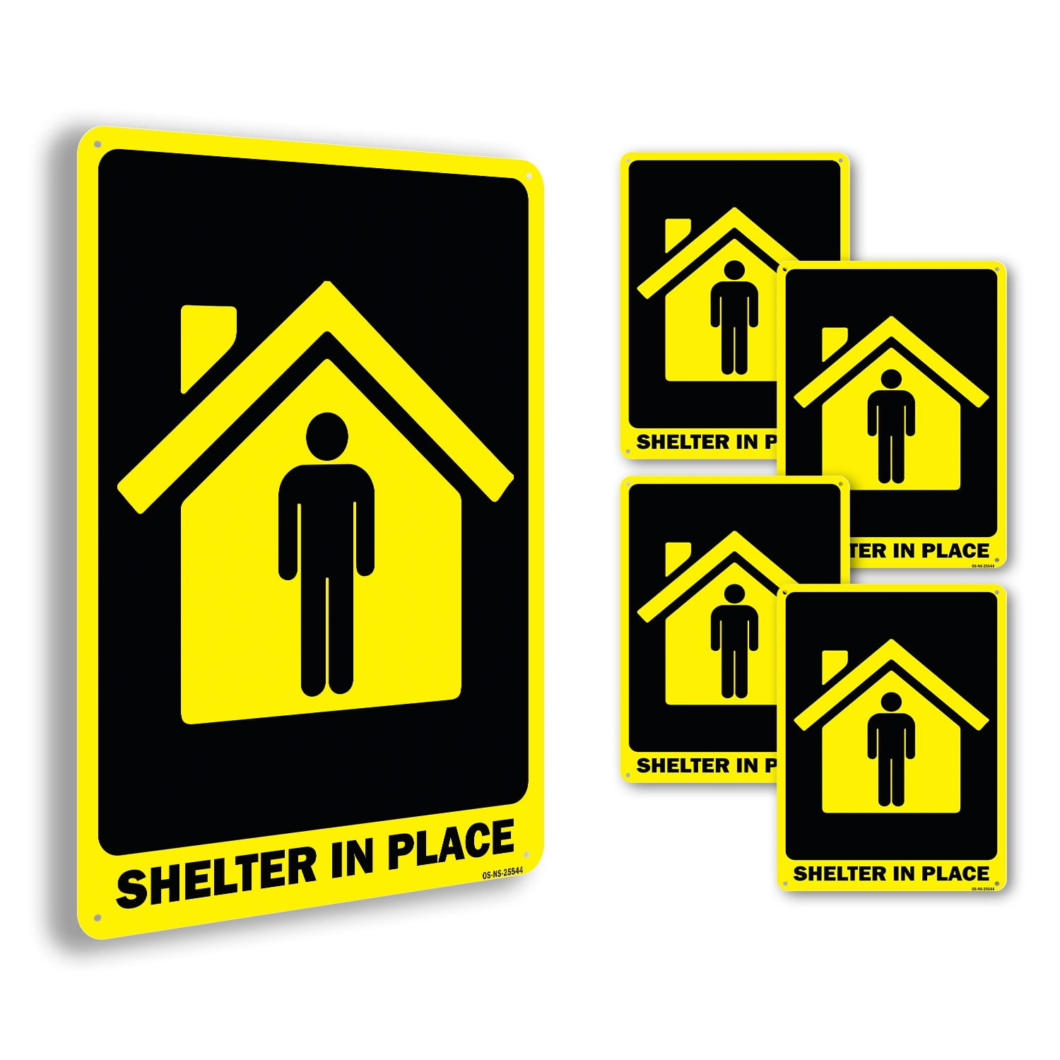 Shelter In Place Public Safety Rigid Plastic Sign 24 Inch x 18 Inch - 5 ...