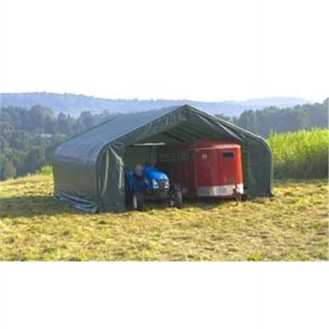 ShelterLogic 28' x 28' x 9' ShelterCoat Garage Peak Gray Carport ...