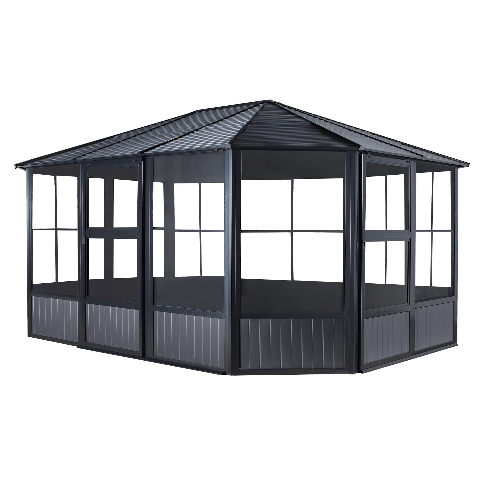 Sojag 15 x 12 x 9 ft Dark Grey Charleston Solarium - Walmart.com