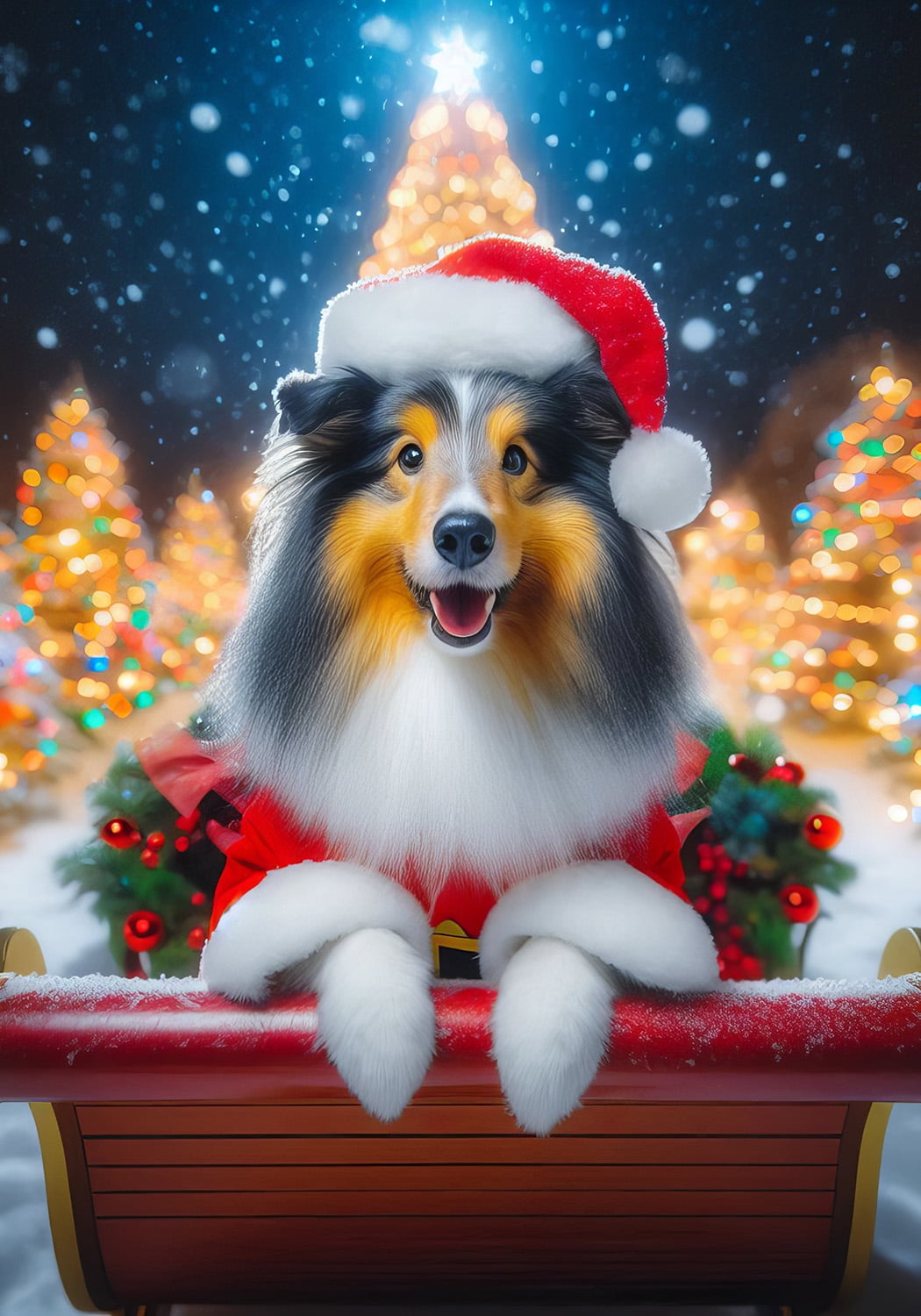 Sheltie Blue Merle - Best of Breed DCR Christmas Garden Flag 12" x 17 ...
