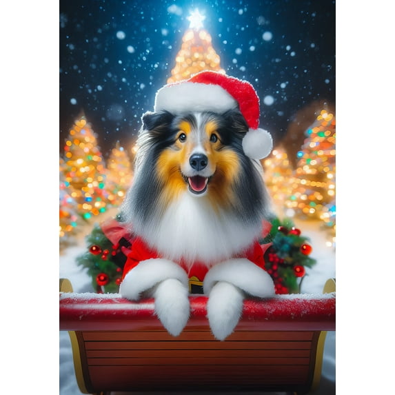 Sheltie Blue Merle - Best of Breed DCR Christmas Garden Flag 12" x 17 ...