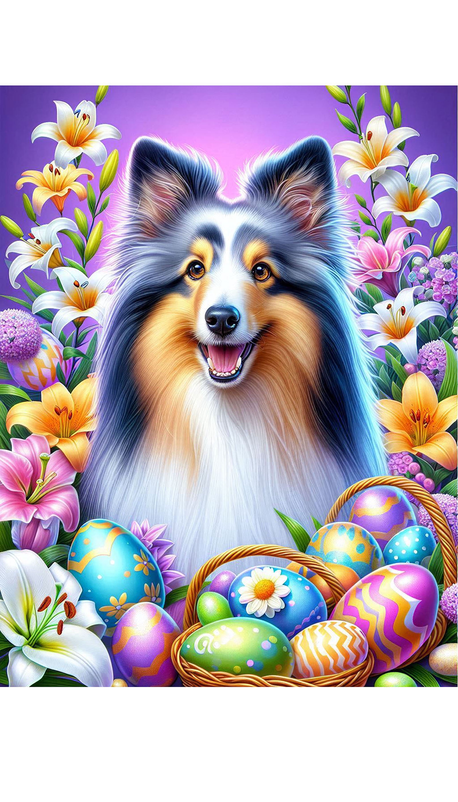Sheltie Blue Merle - Best of Breed DCR Easter Holiday Outdoor House ...
