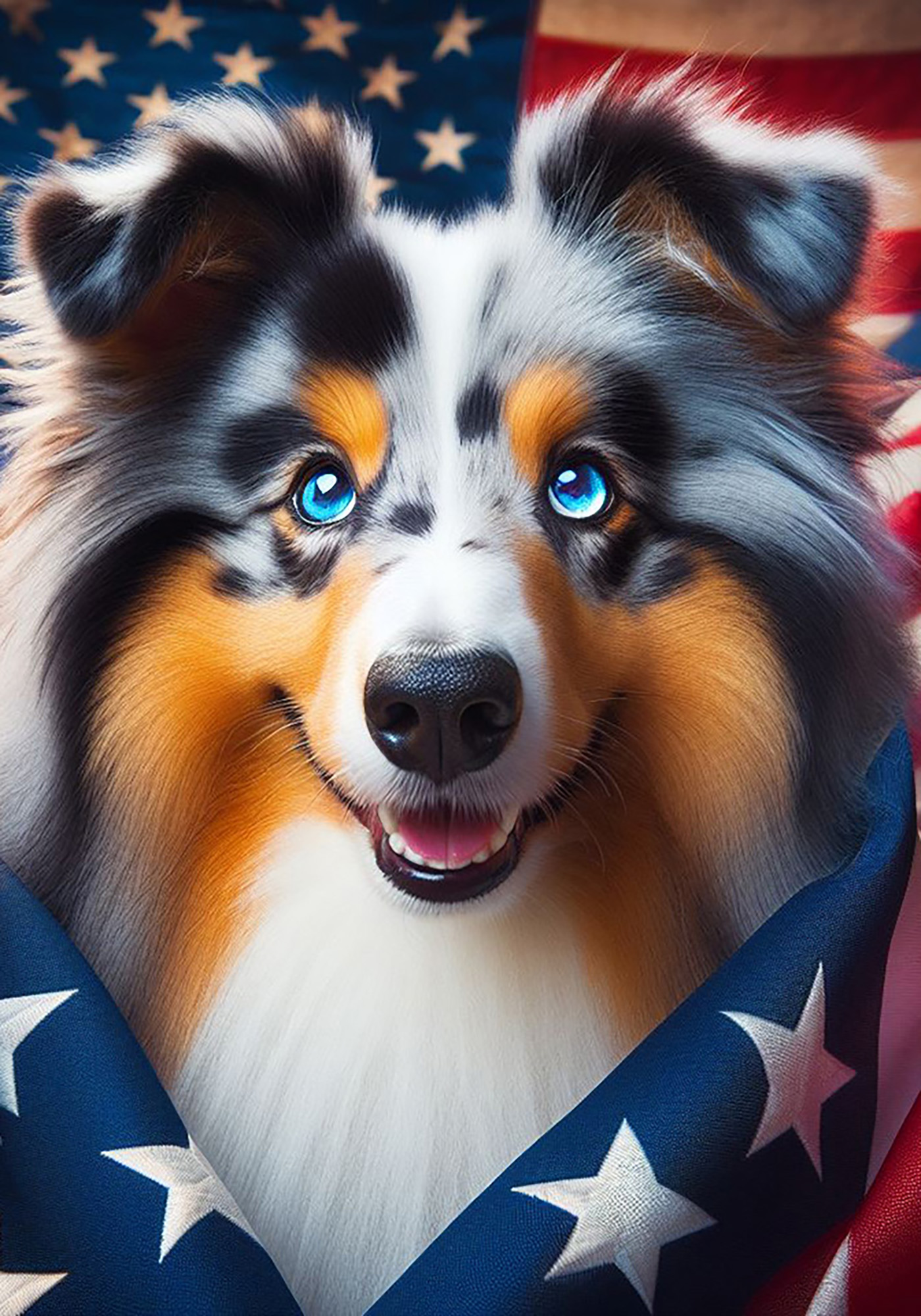 Sheltie Blue Merle - Best of Breed DCR Patriotic I Garden Flag ...