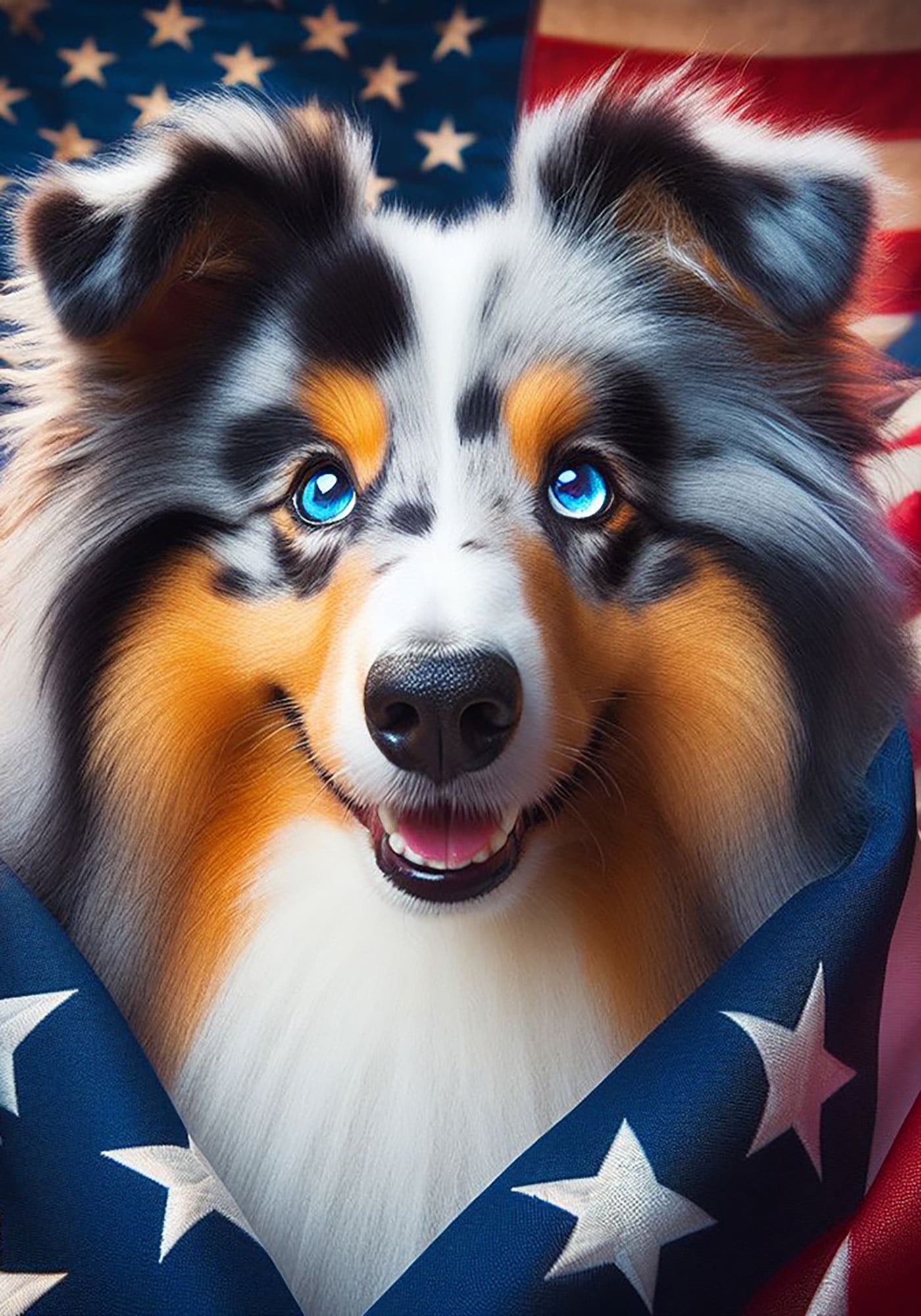 Sheltie Blue Merle - Best of Breed DCR Patriotic I House Flag - Walmart ...