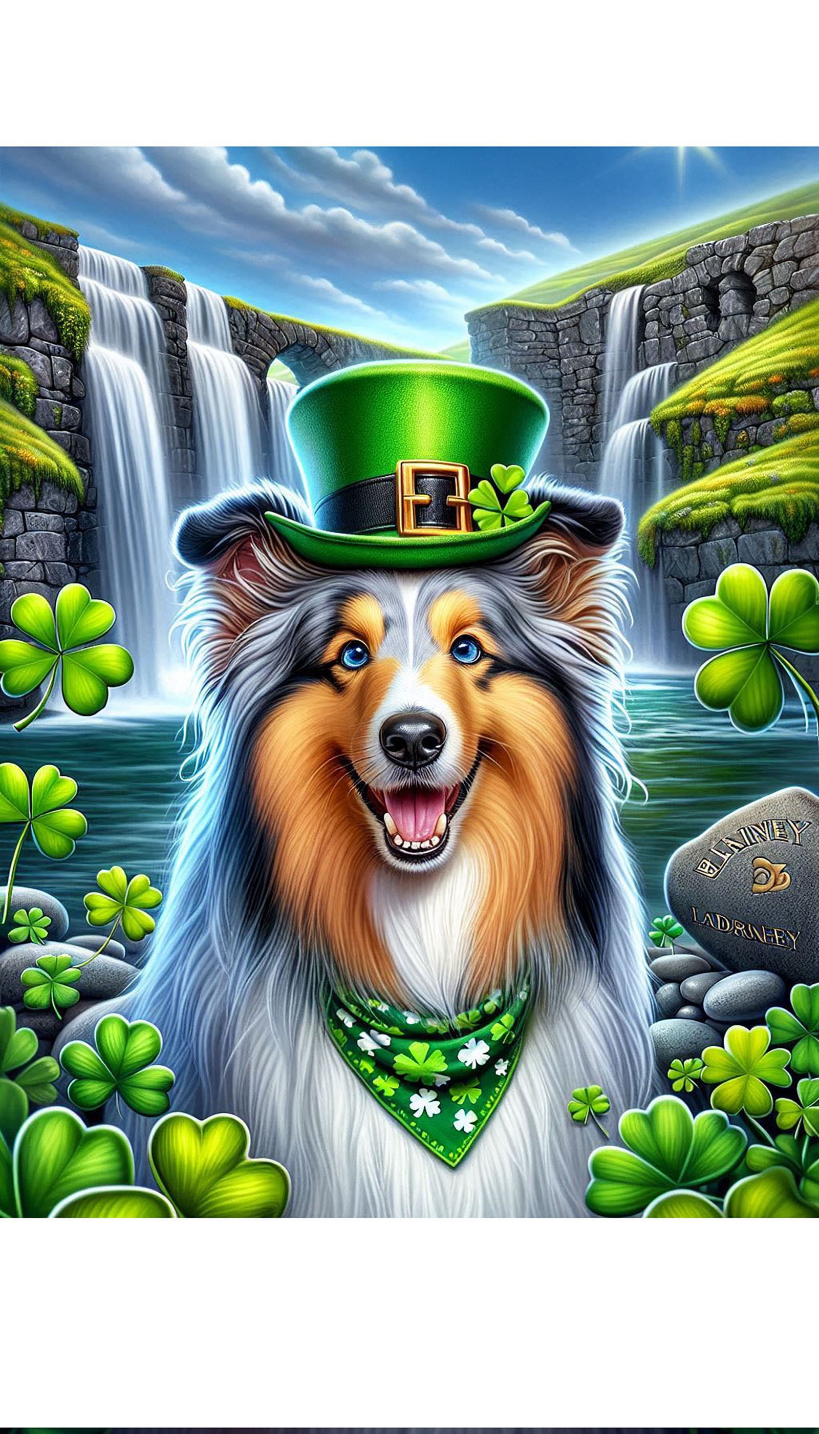 Sheltie Blue Merle - Best of Breed DCR Saint Patricks Day House Flag 28 ...