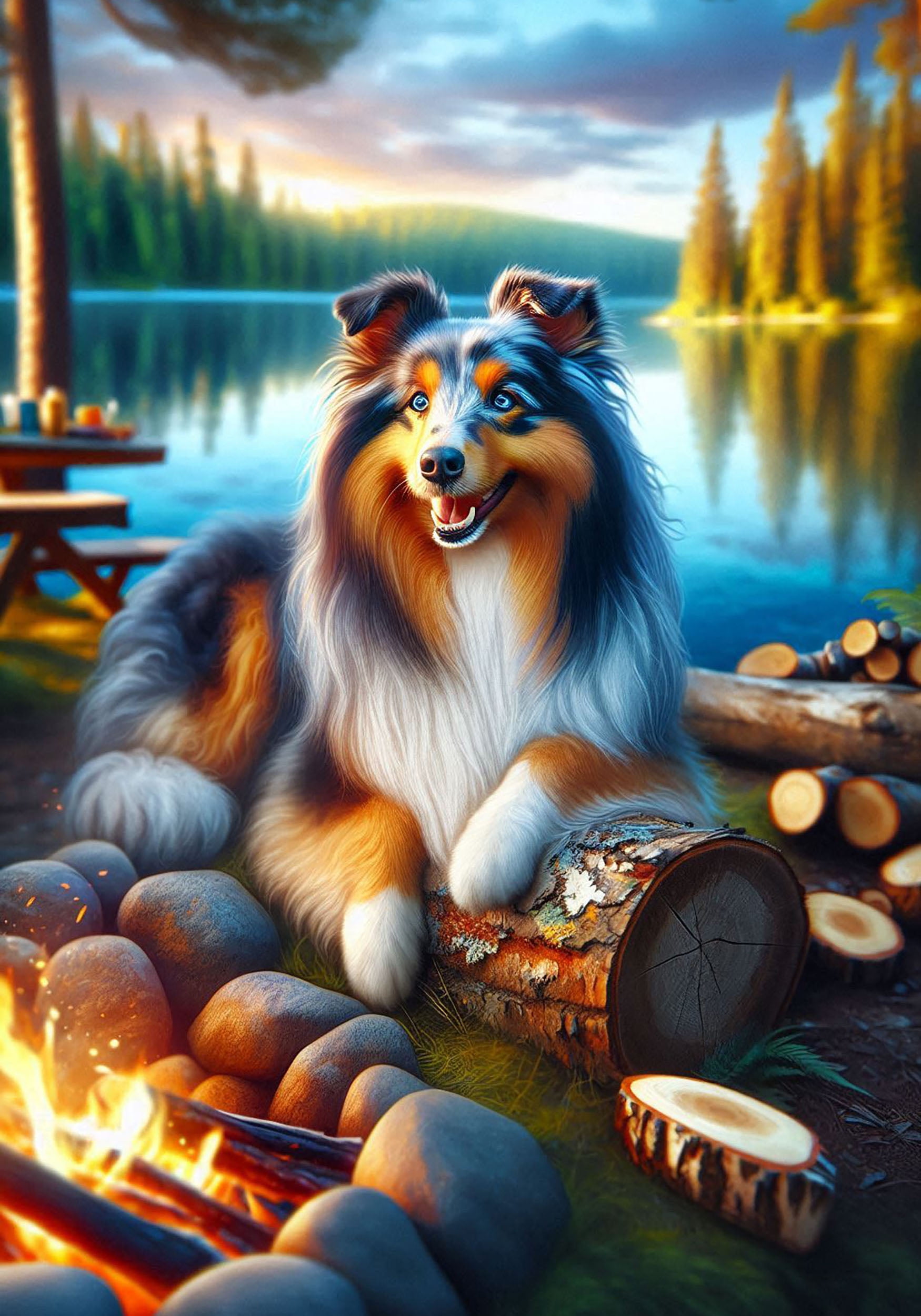 Sheltie Blue Merle - Best of Breed DCR Summer Camping Outdoor House ...