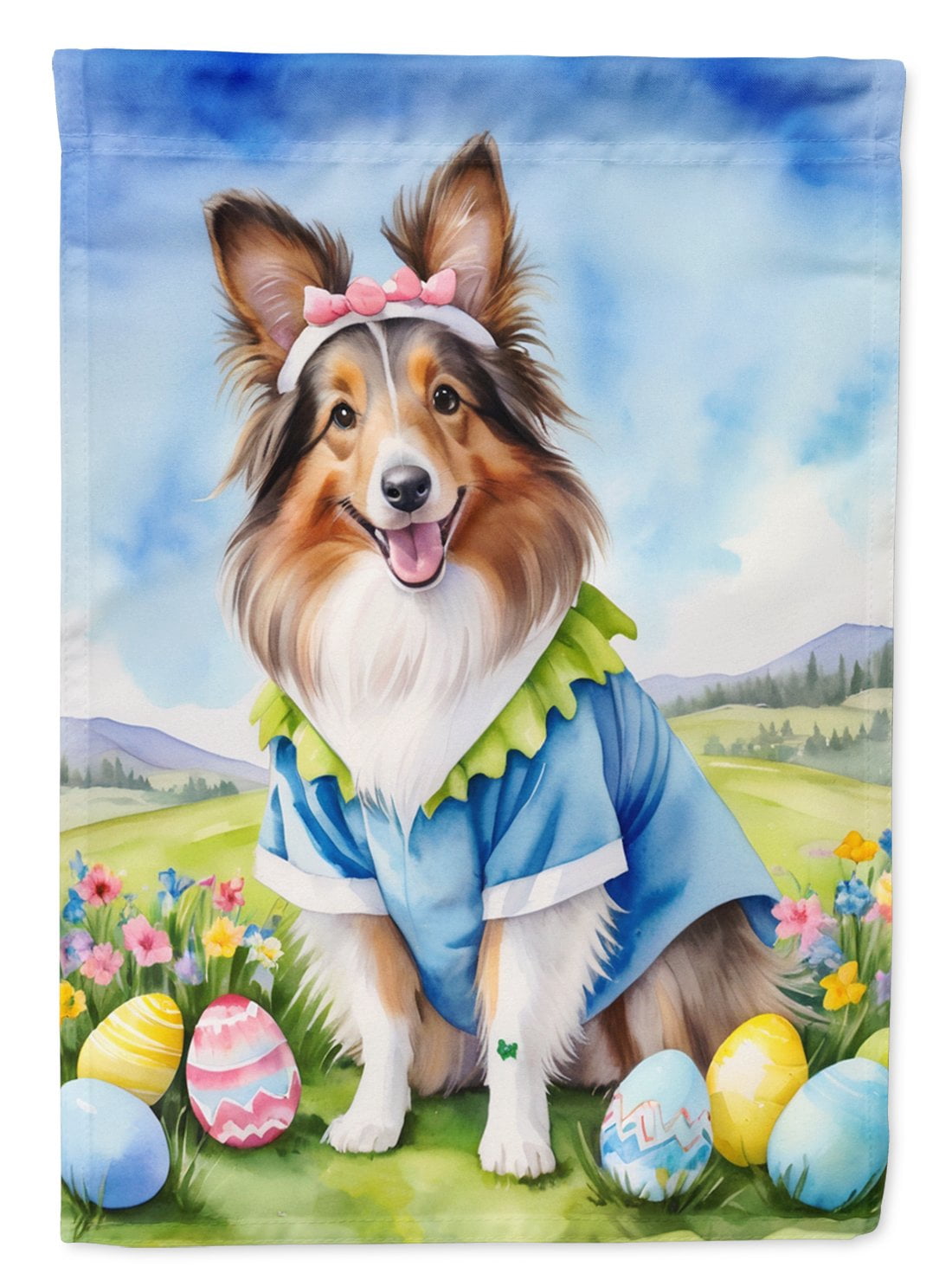 Sheltie Easter Egg Hunt House Flag 28 in x 40 in - Walmart.com