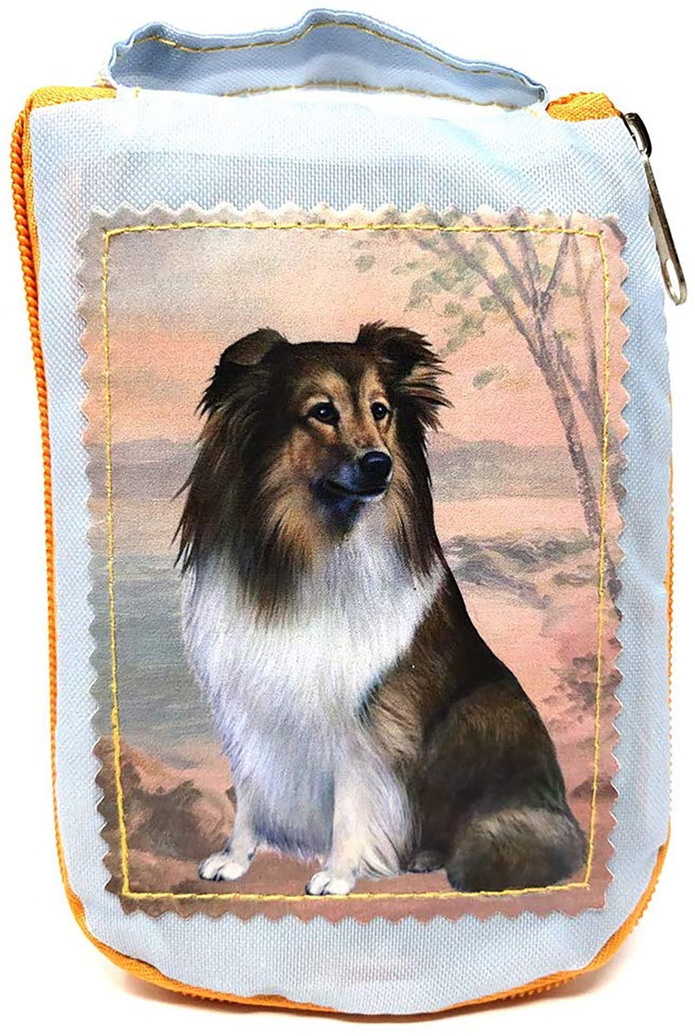 Sheltie Foldable Tote Bag - Durable, Waterproof - Zippered Market Tote ...