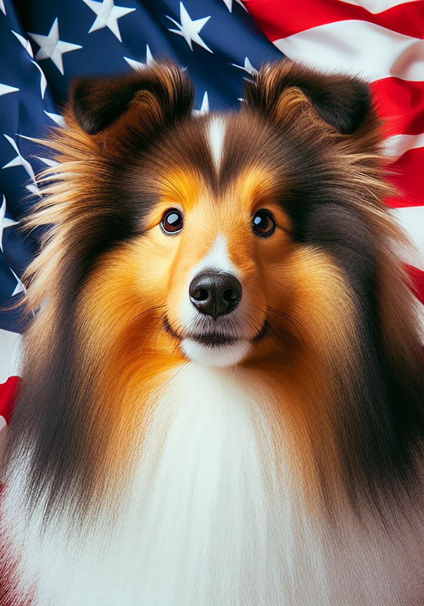 Sheltie Sable - Best of Breed DCR Patriotic I House Flag - Walmart ...