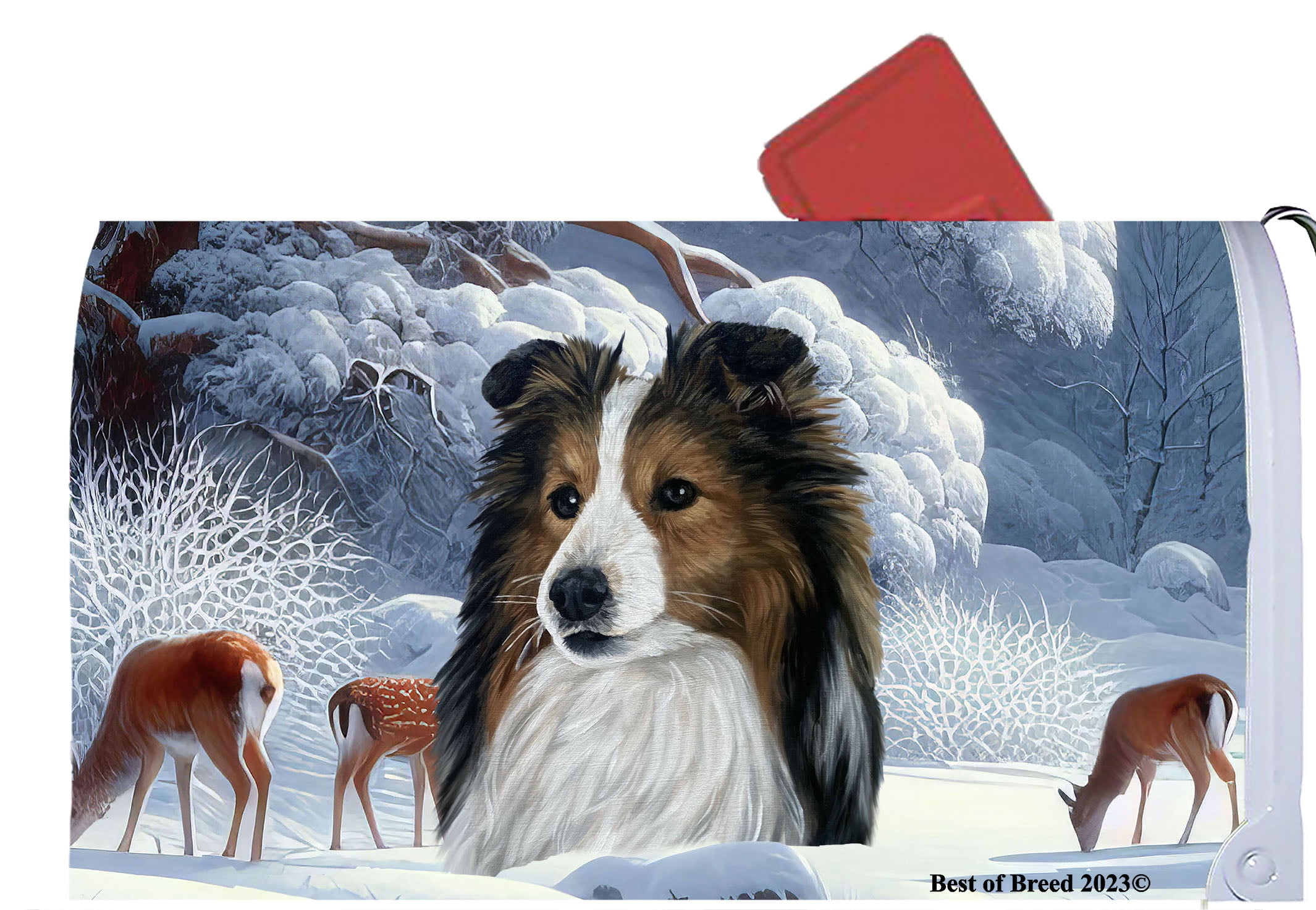 Sheltie Sable - Best of Breed Winter Wonderland Dog Breed Mail Box ...