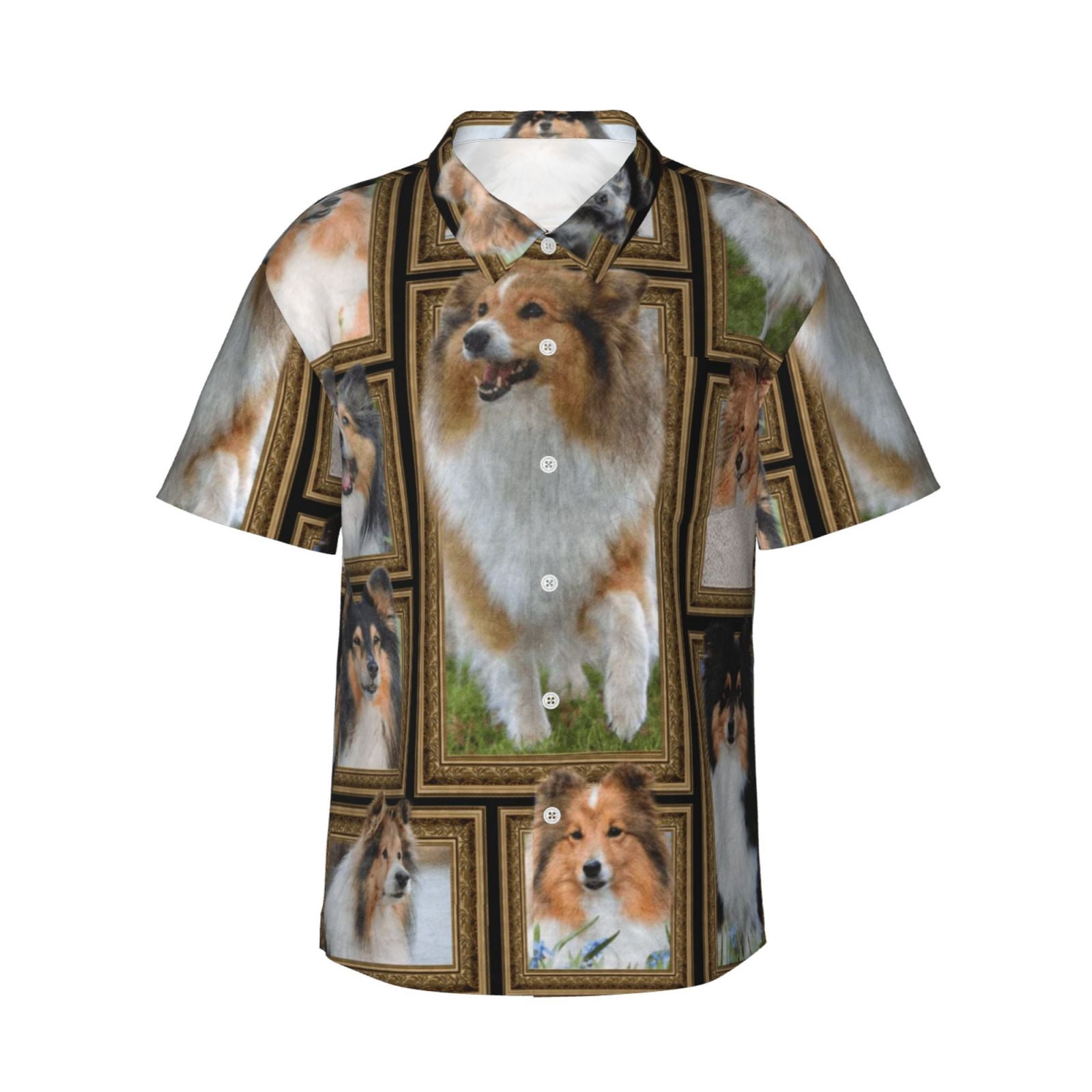 Sheltie Shetland Sheepdog Men'S 3d Print Casual Button Down Shirts ...