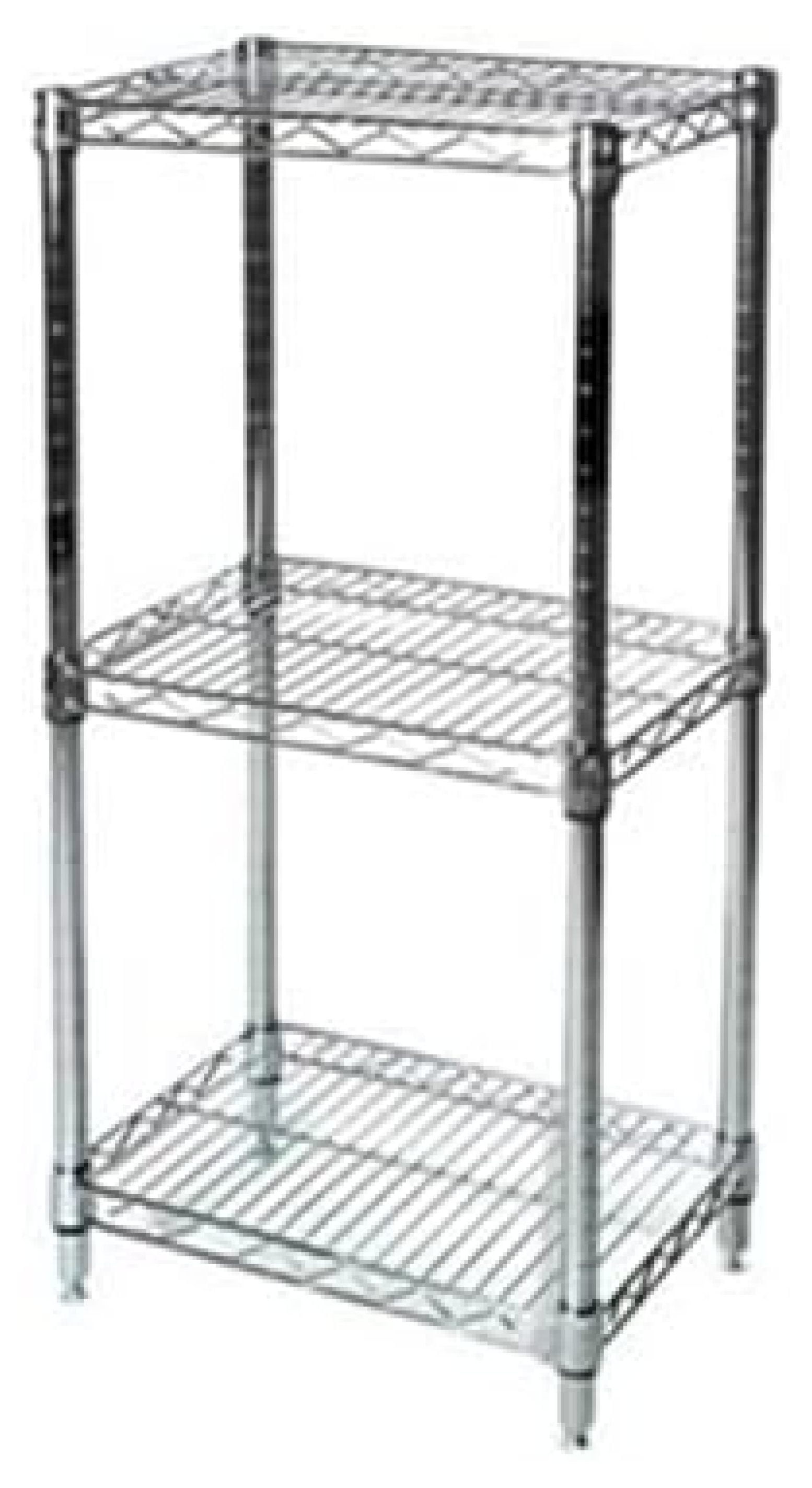 Shelving Inc. 10" d x 18" w x 34" h Chrome Wire Shelving with 3 Tier ...