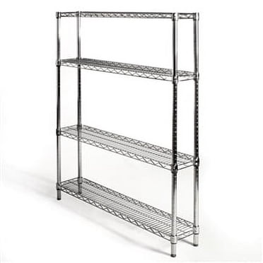 Safco Industrial Wire Shelving Starter Kit, Four-Shelf, 48w x 18d x 72h ...