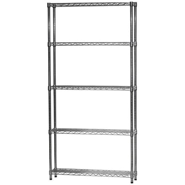 Safco Industrial Wire Shelving Starter Kit, Four-Shelf, 48w x 18d x 72h ...