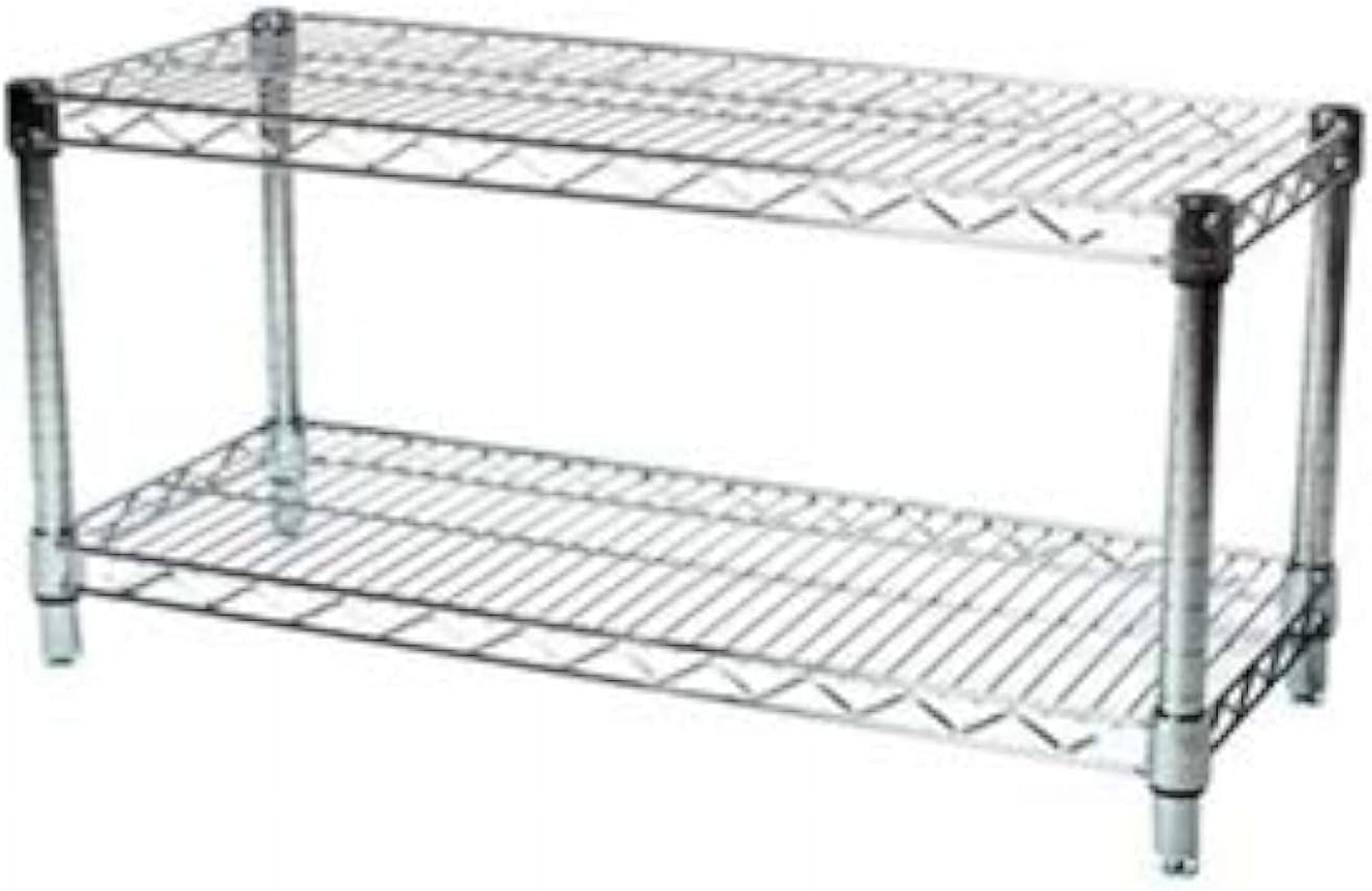 Shelving Inc. 12" d x 30" w Chrome Wire Shelving with 2 Tier Shelves ...