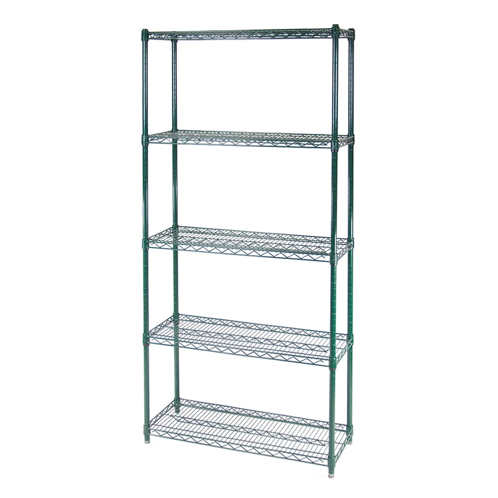 Shelving Inc. 12"d x 36"w x 72"h Green Wire Shelving with 5 Tier ...