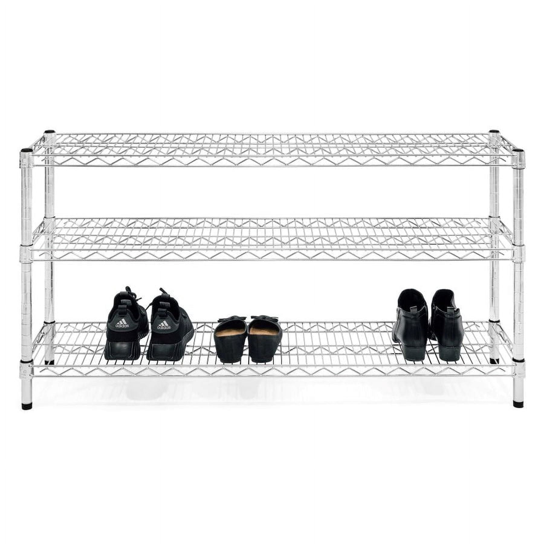 Shelving Inc. 12"d x 48"w x 24"h Extra-Long Shoe Rack, Weight Capacity ...