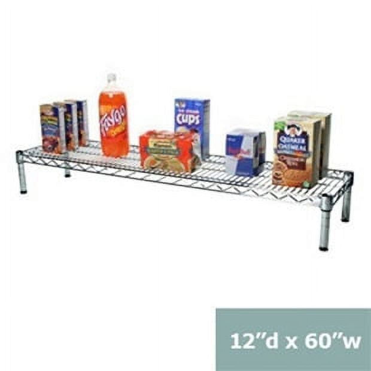 Shelving Inc.12" d x 60" w Chrome Wire Shelving with 1 Tier Shelf ...