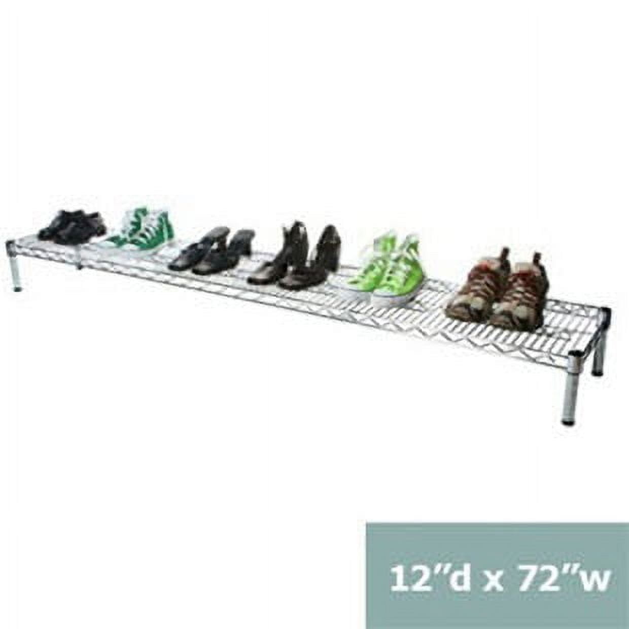 Shelving Inc. 12" d x 72" w Chrome Wire Shelving with 1 Tier Shelf ...