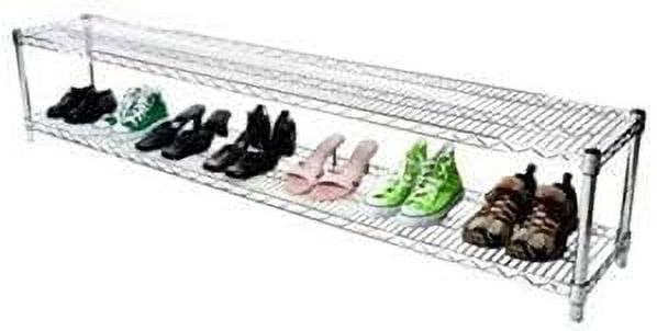 Shelving Inc. 12" d x 72" w Chrome Wire Shelving with 2 Tier Shelves ...