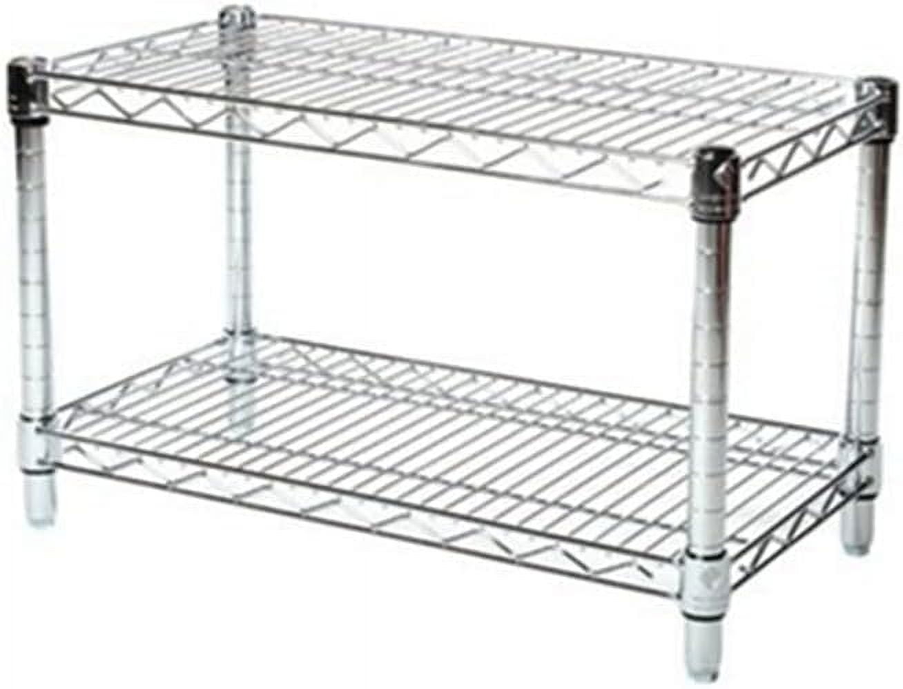 Shelving Inc. 14" d x 24" w Chrome Wire Shelving with 2 Tier Shelves ...