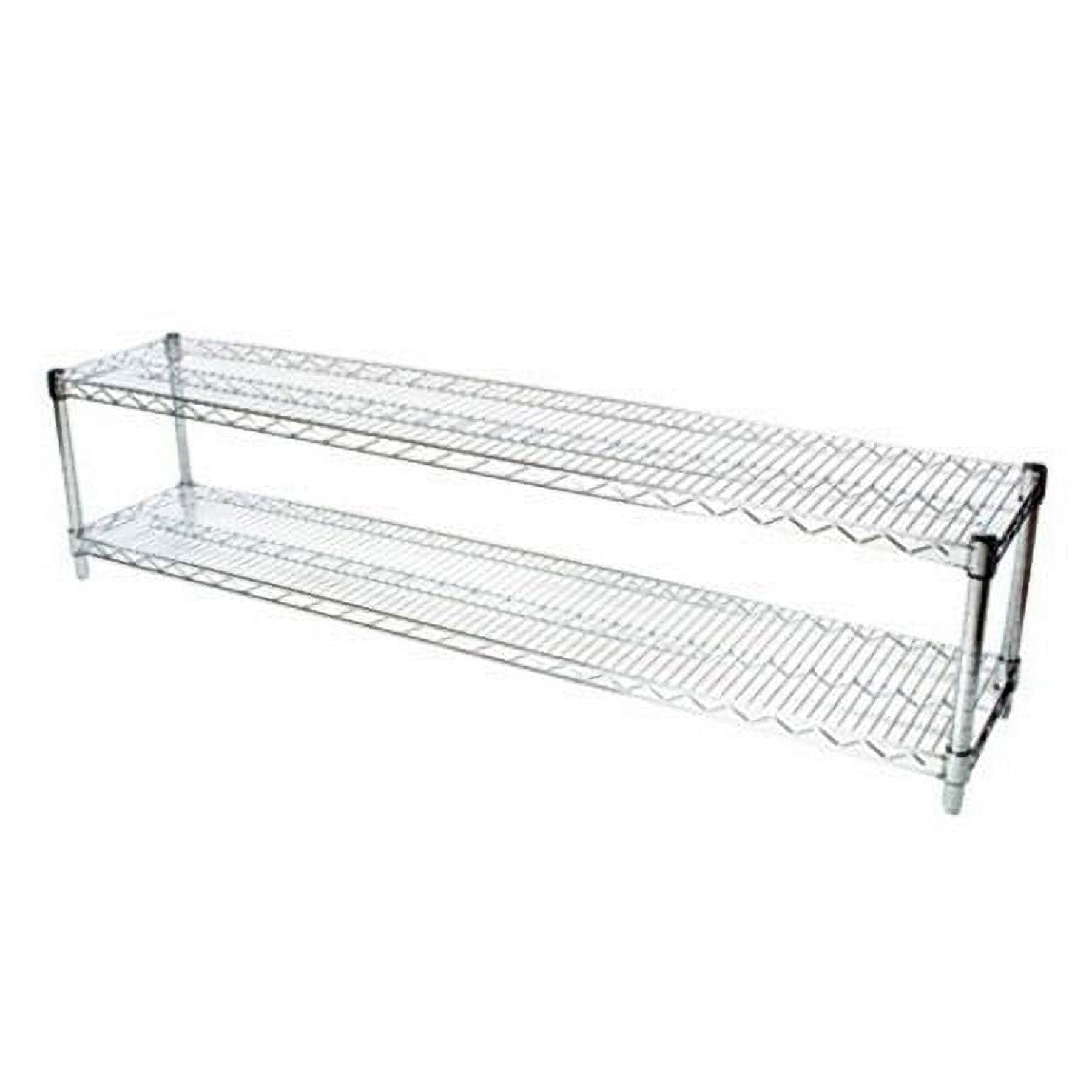 Shelving Inc. 14" d x 60" w Chrome Wire Shelving with 2 Tier Shelves ...