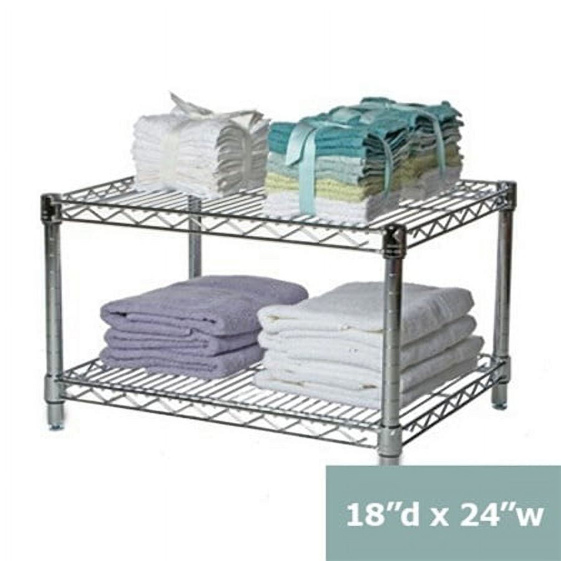Shelving Inc. 18" d x 24" w Chrome Wire Shelving with 2 Shelves ...