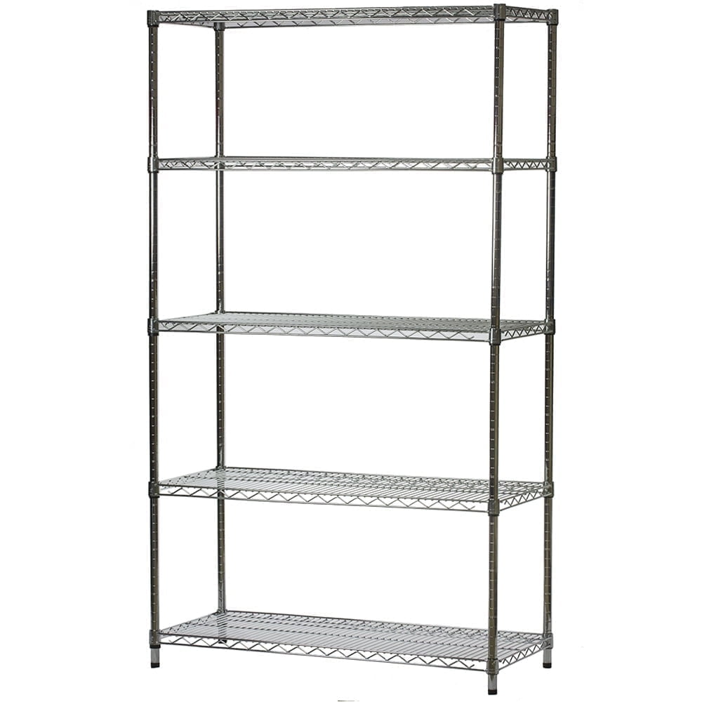 Shelving Inc. 21"d x 42"w x 64"h Chrome Wire Shelving with 5 Tier ...