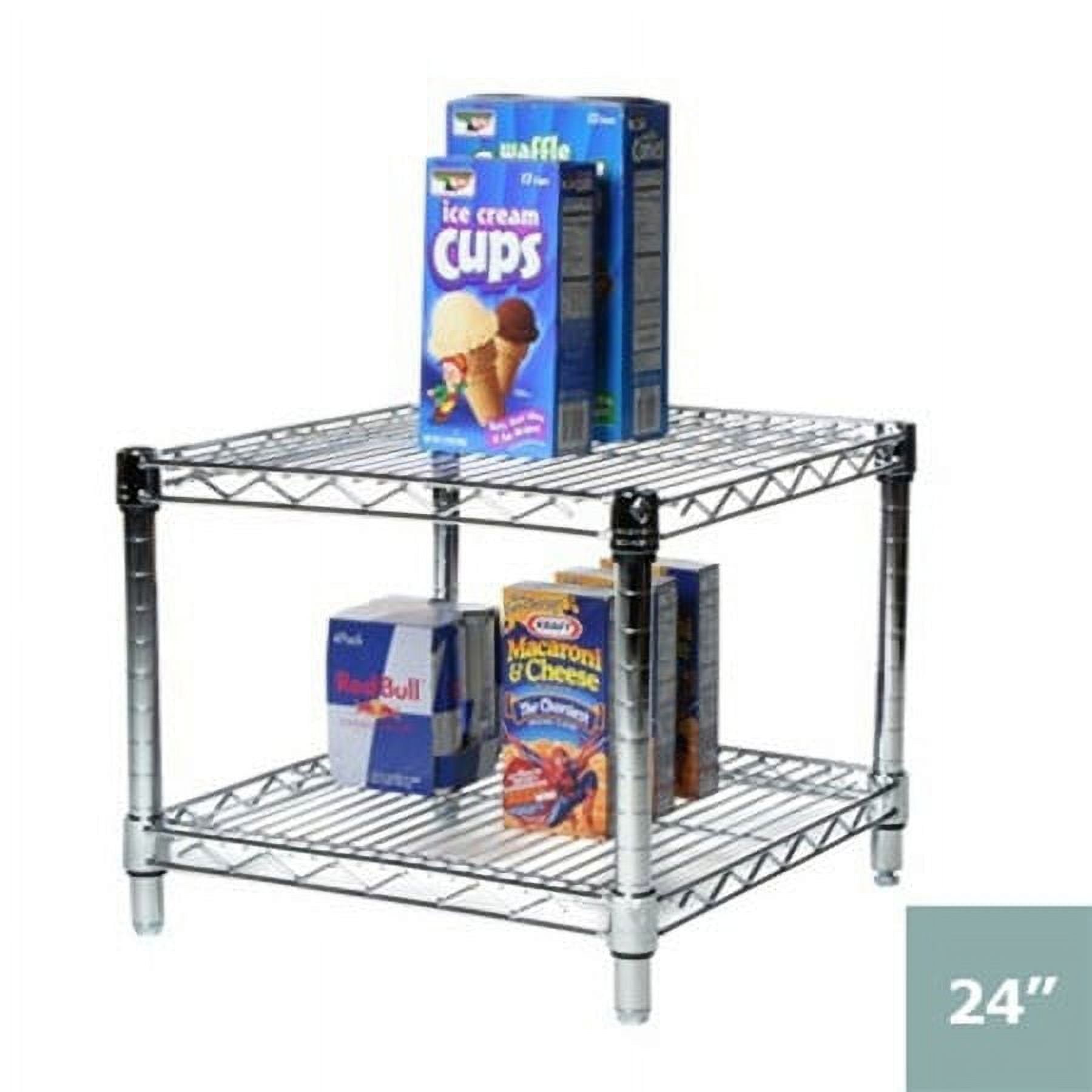 Shelving Inc. Heavy Duty 24"d x 24"w Chrome Wire Shelving Unit with 2 ...