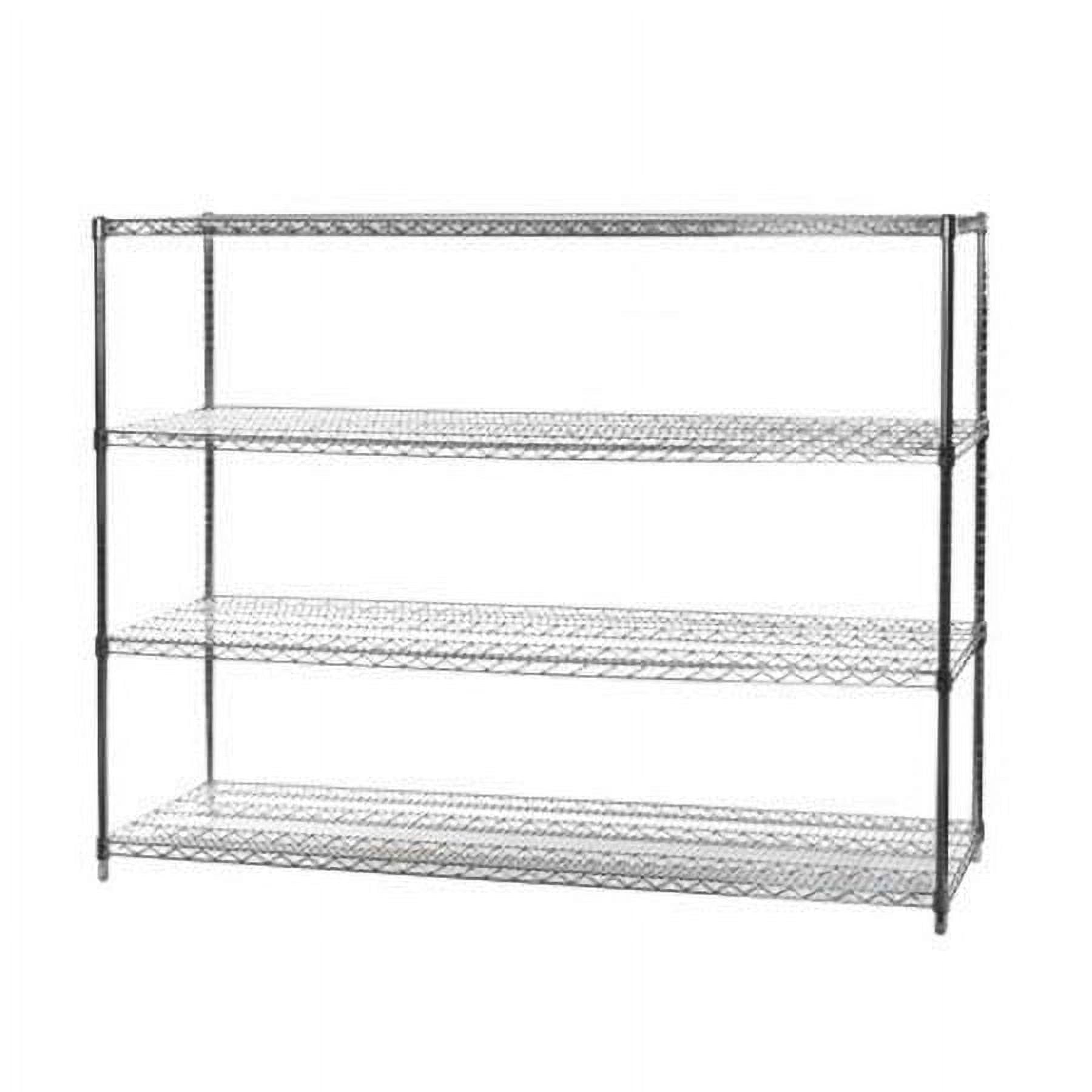Shelving Inc. 24" d x 60" w x 72" h Chrome Wire Shelving with 4 Tier ...